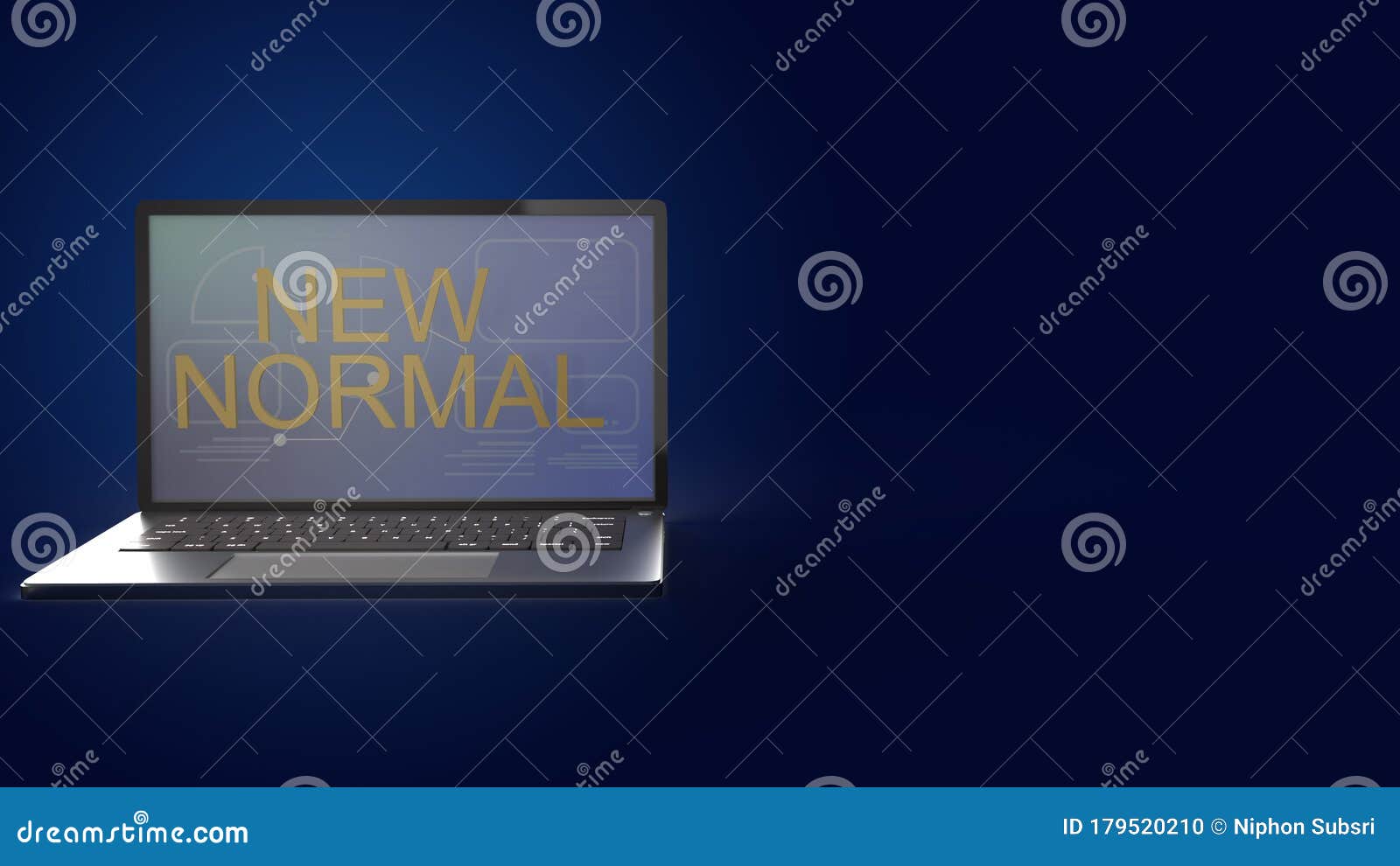 New Normal Word on Notebook 3d Rendering for Business Content Stock ...