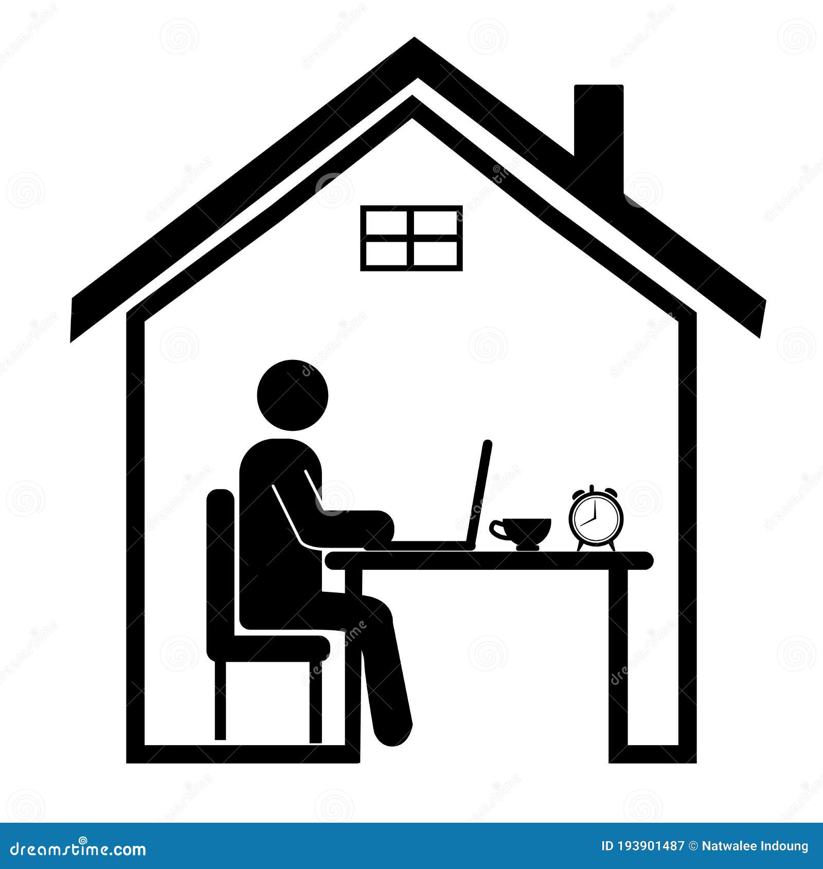 New Normal, Work from Home. Professional Working on Computer at Home ...