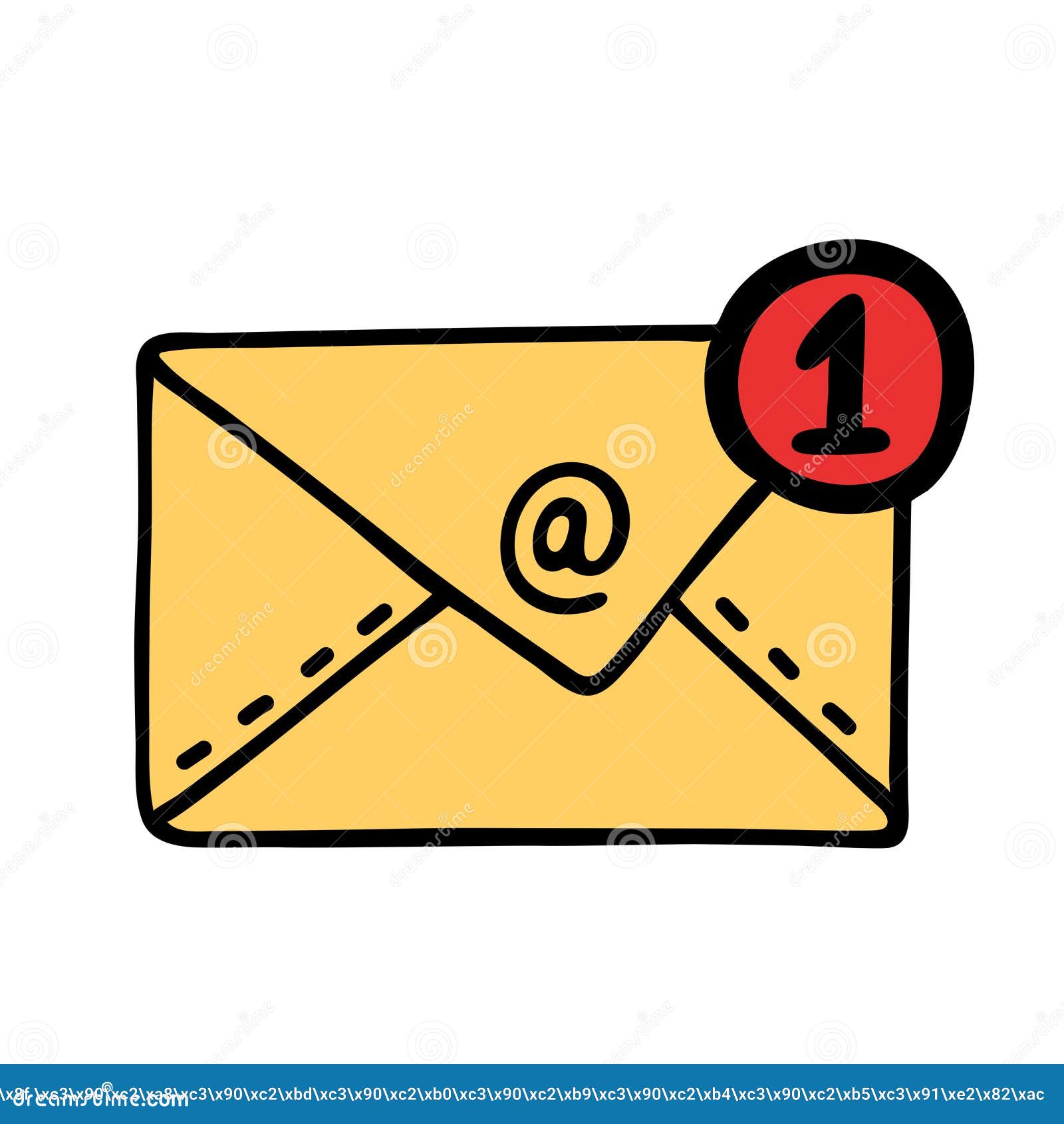 Unread Incoming Letter Email Enclosed Envelope Purple Button Isometric ...