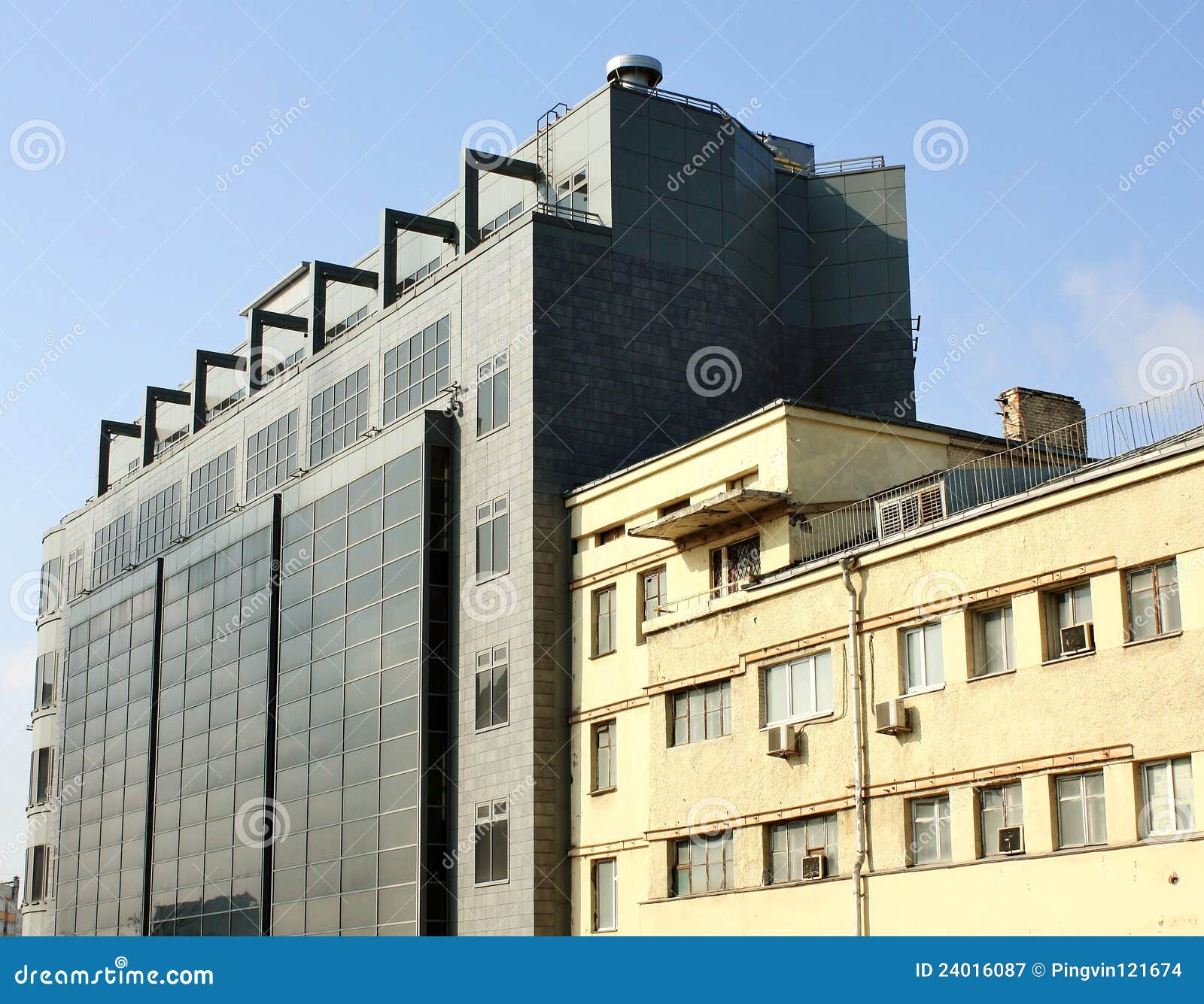 New and old building stock image. Image of bank, shape - 24016087