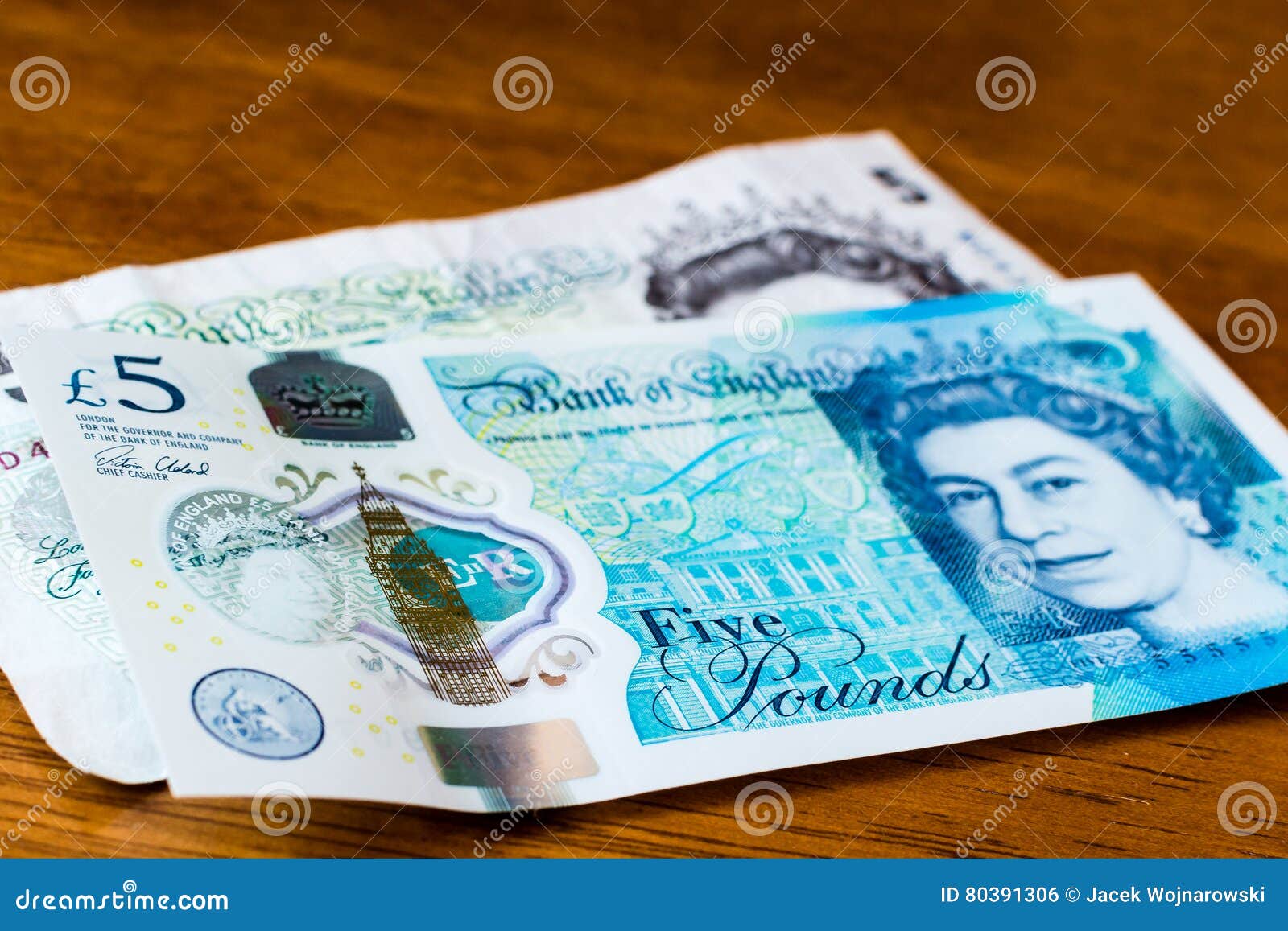New and Old Five Pound Notes on a Wooden Table Editorial Photo - Image ...