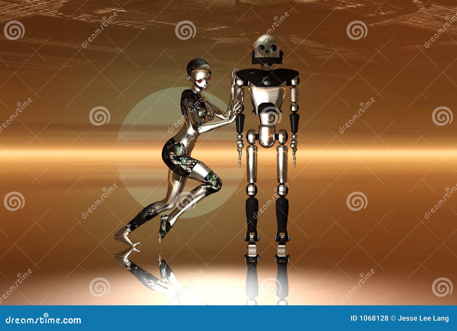New and old robots stock illustration. Illustration of curiousity - 1068128