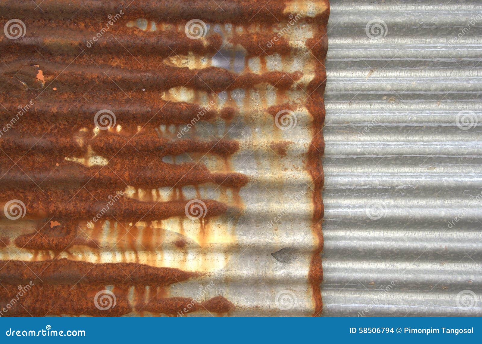New and Old Rusty Galvanized Zinc Stock Photo - Image of abstract ...