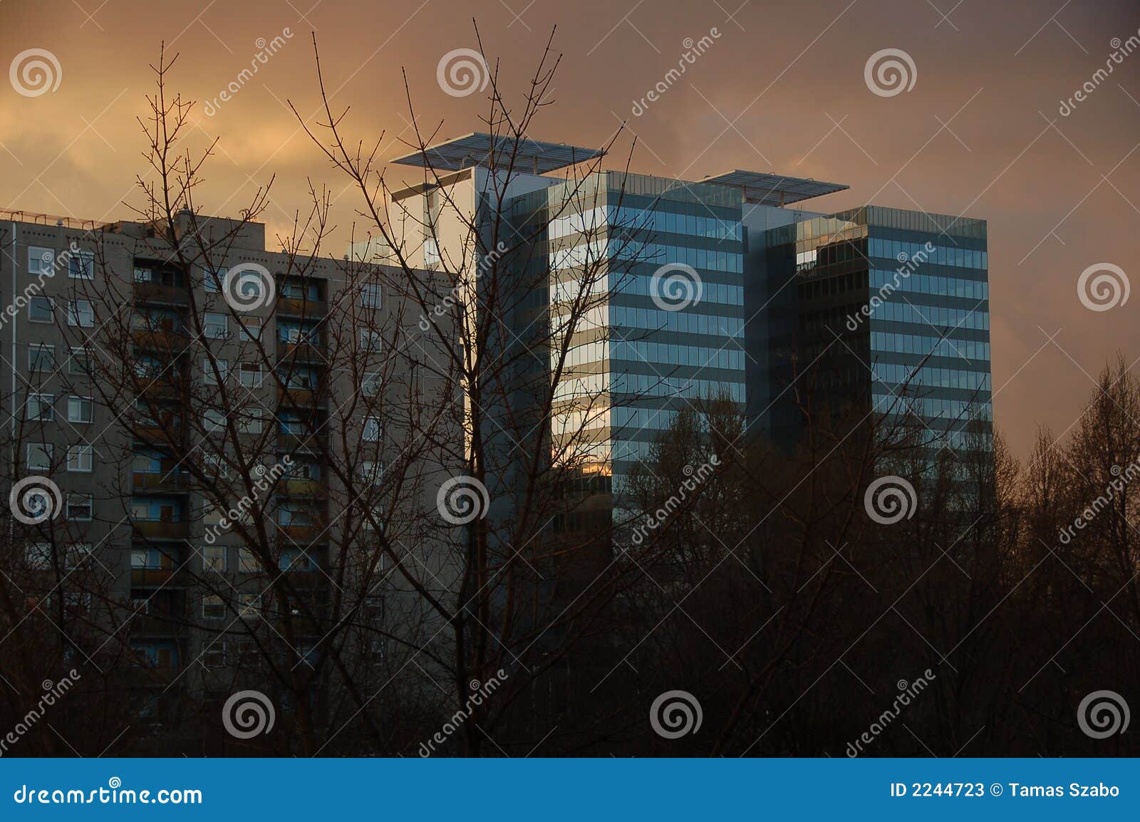 New and Old at the Same Place Stock Image - Image of tower, irreal: 2244723