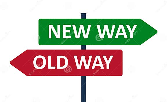 New or Old Way Symbol, Concept New Way Old Way Stock Vector ...