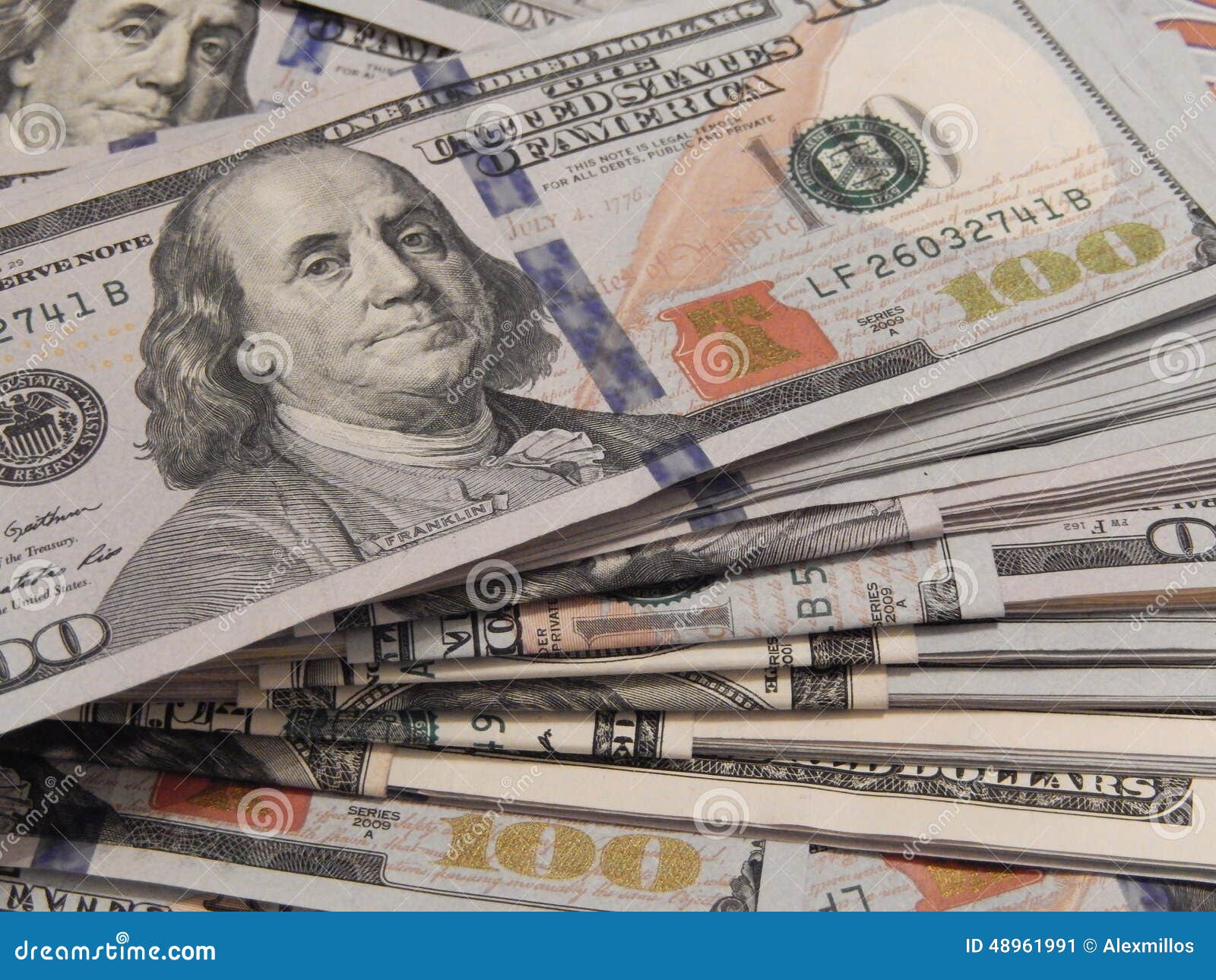 New One Hundred Dollar Bills Stack Stock Image - Image of paper, color ...