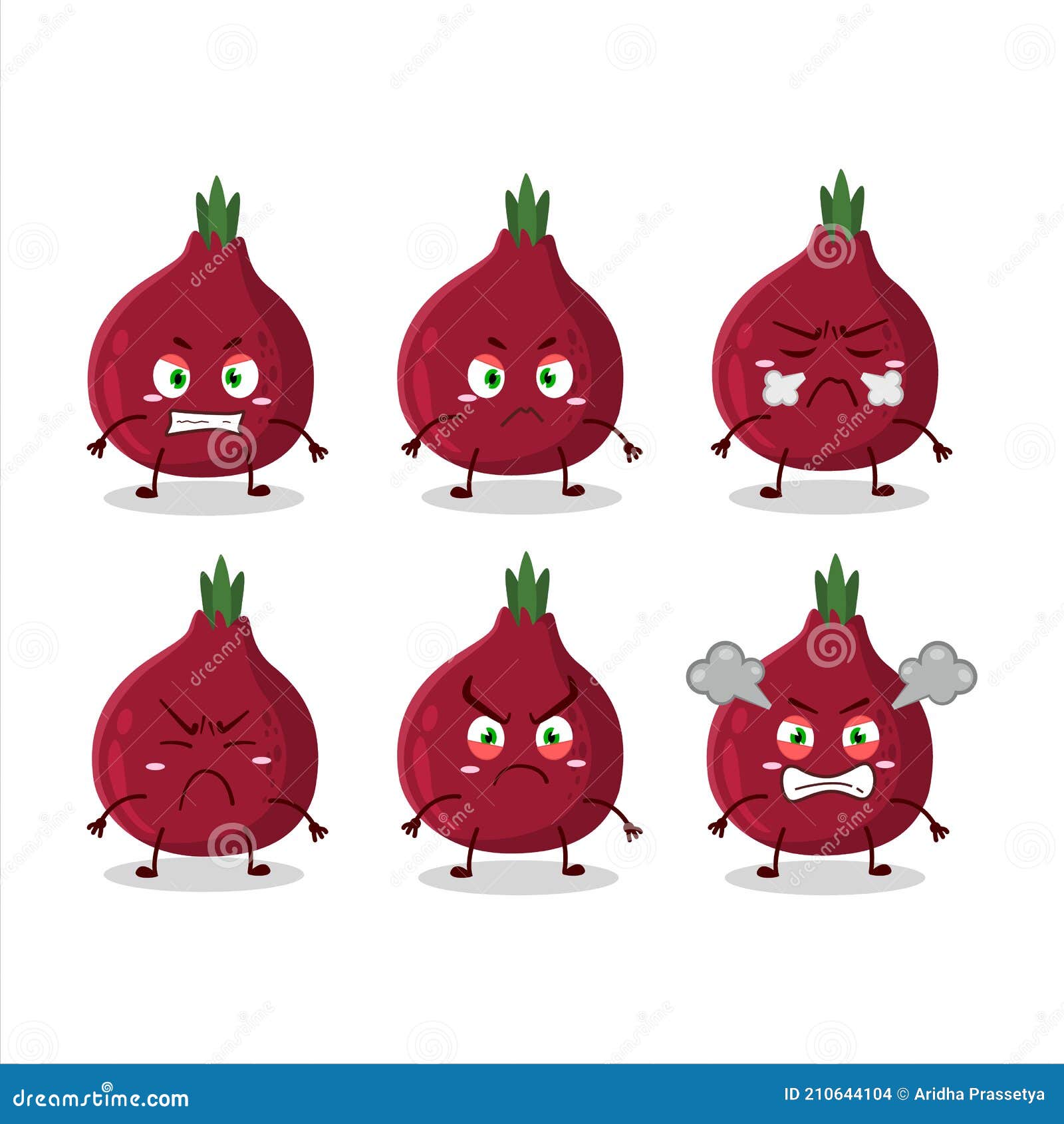 New Onion Cartoon Character with Various Angry Expressions Stock Vector ...