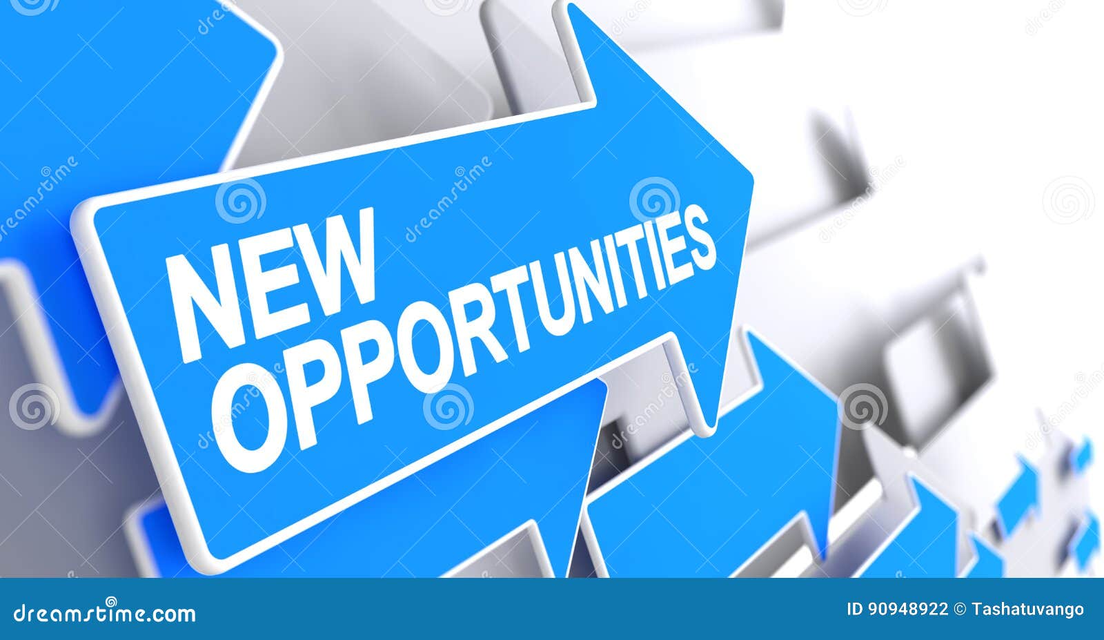 New Opportunities - Label on the Blue Pointer. 3D. Stock Illustration ...