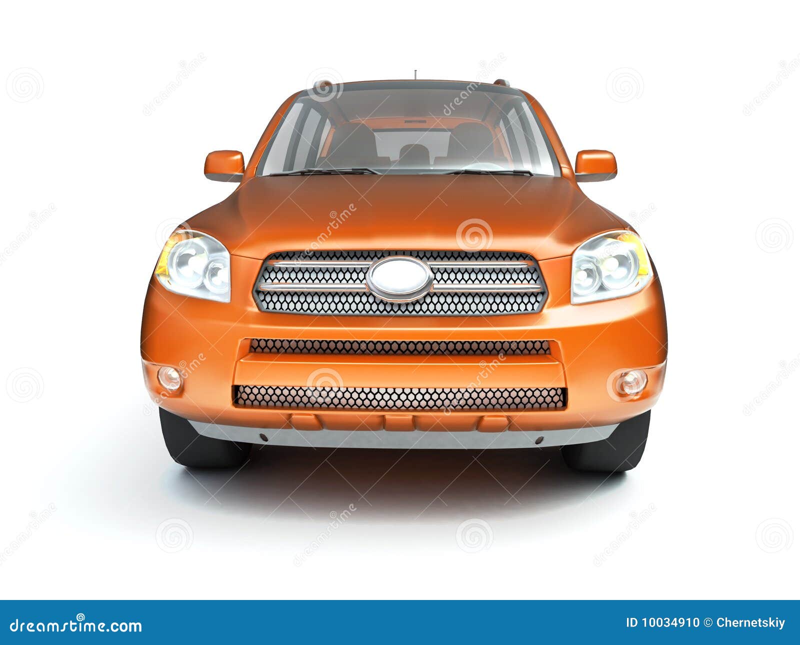 New Orange Glossy SUV Front View Stock Illustration - Illustration of ...