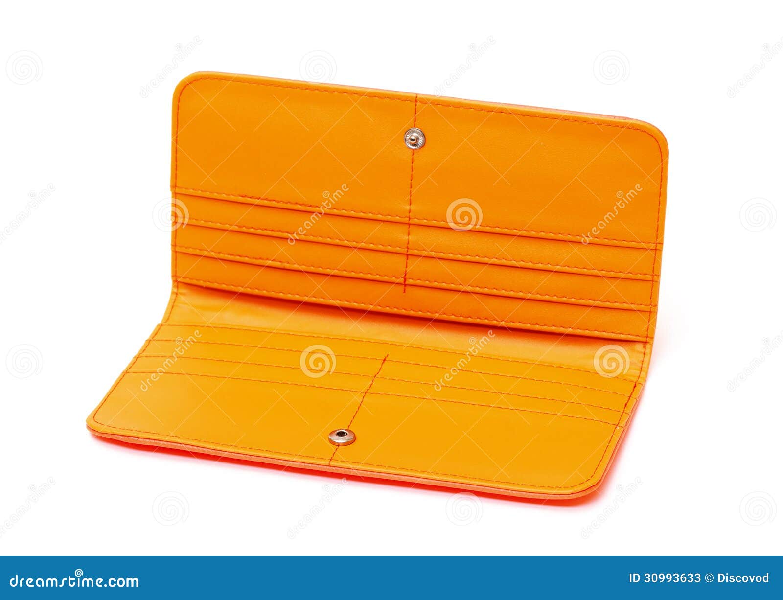 New Orange Leather Wallet stock image. Image of opened - 30993633