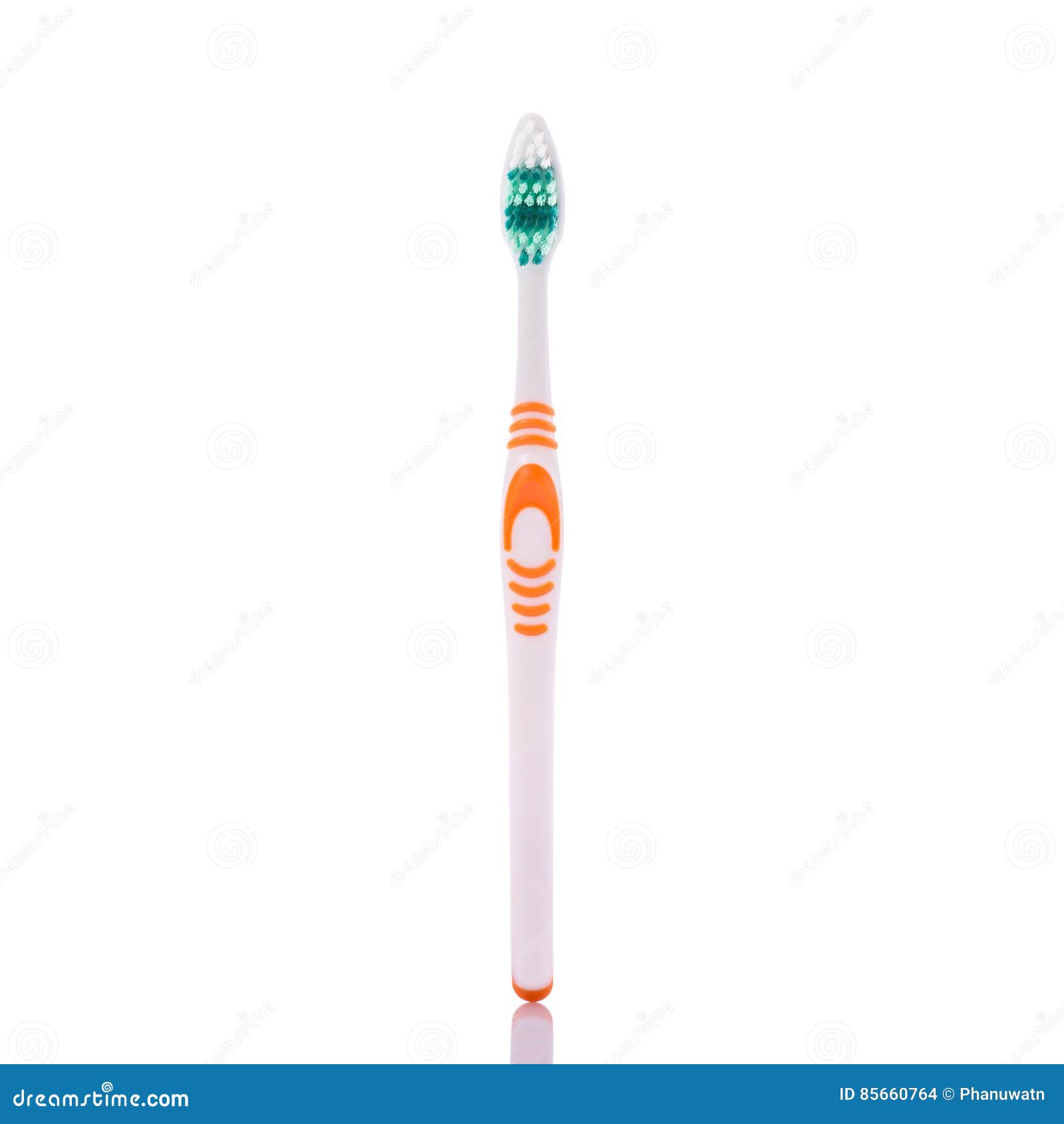 New Orange Toothbrush. Studio Shot Isolated on White Stock Photo ...
