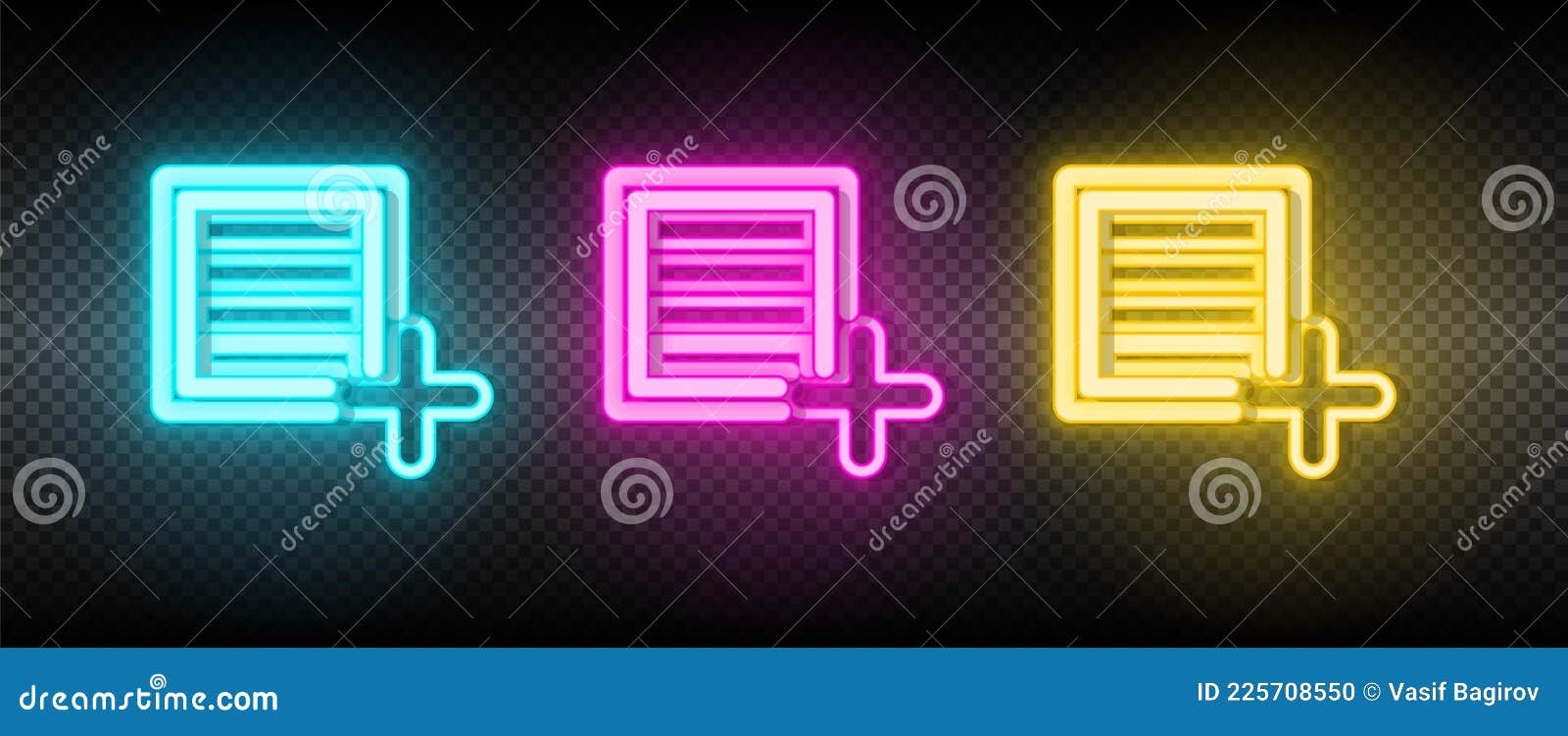 New, Order, Box Neon Vector Icon. Illustration Neon Blue, Yellow, Red ...