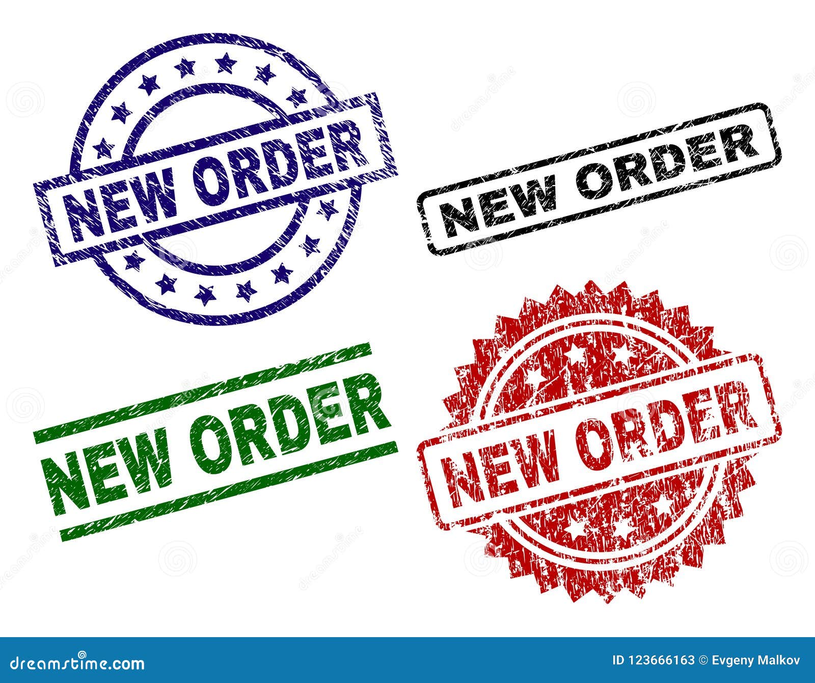 Grunge Textured NEW ORDER Seal Stamps Stock Vector - Illustration of ...