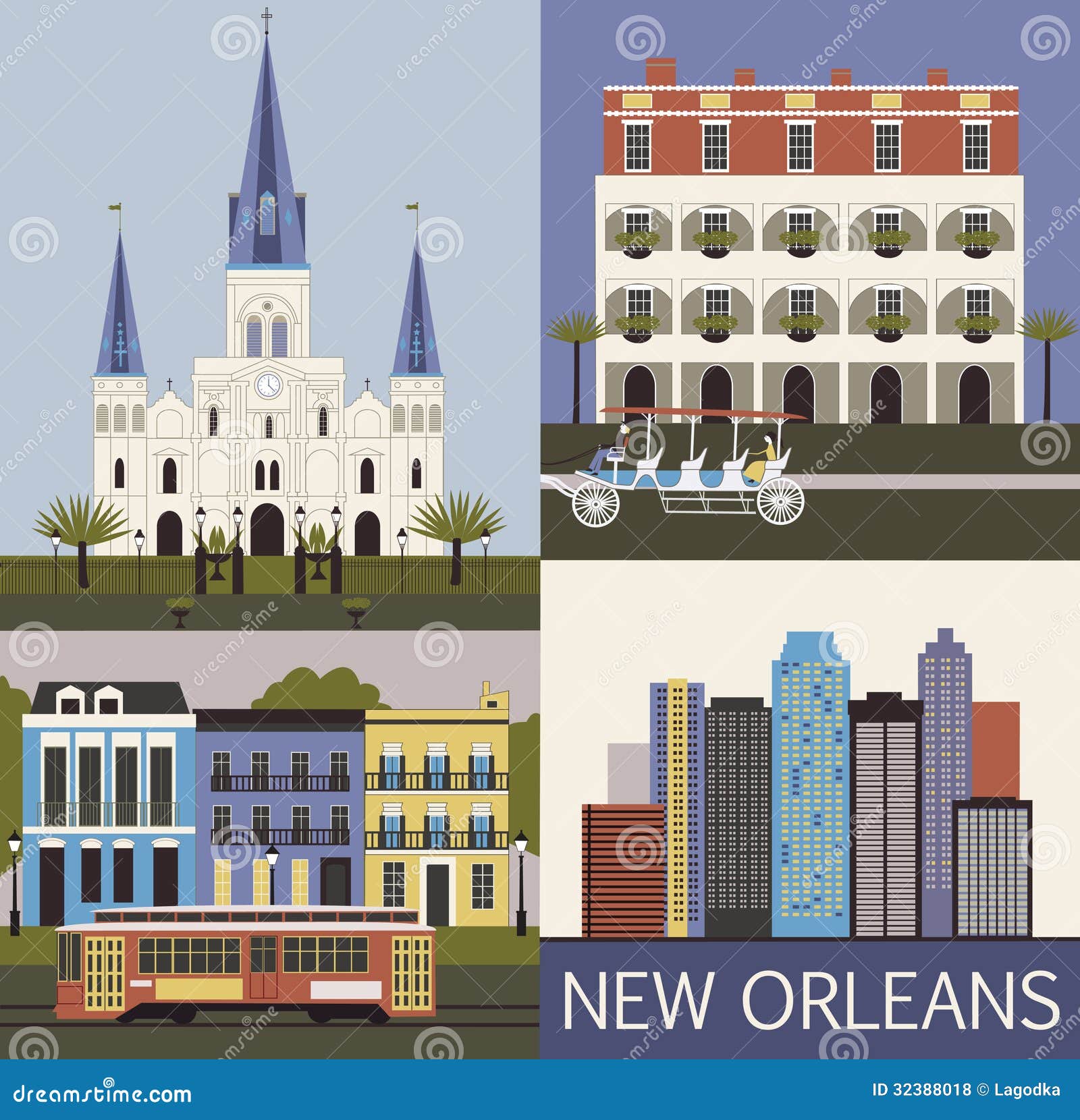 New Orleans. Vector stock vector. Illustration of american - 32388018