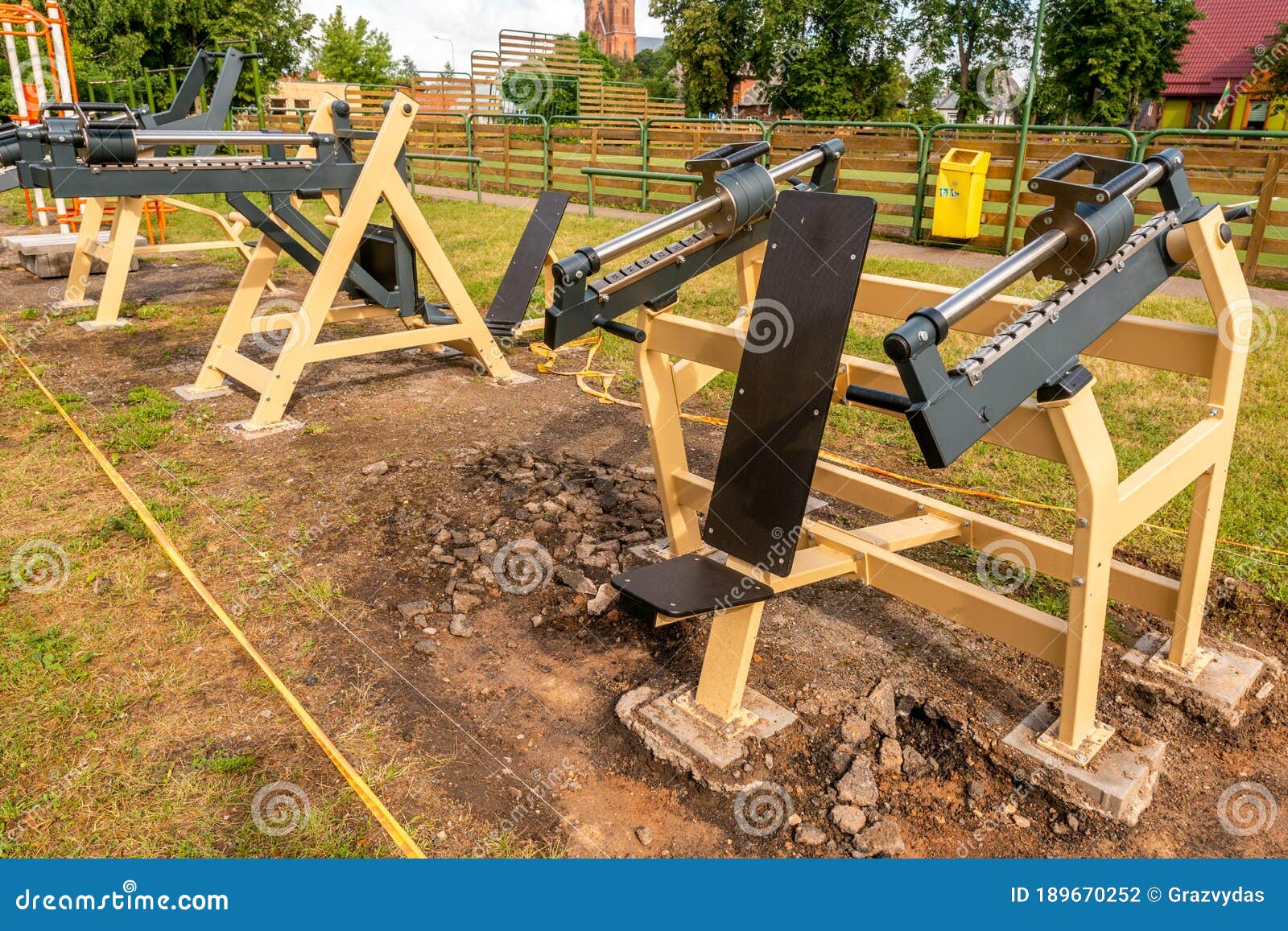 New Outdoor Exercise Machines Stock Photo - Image of activity, tool ...