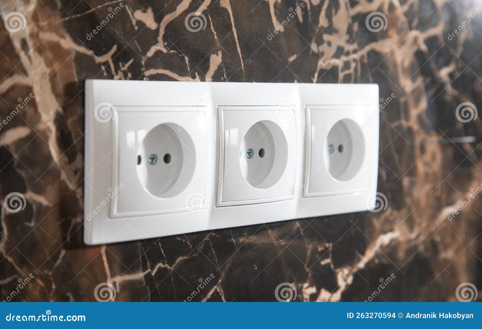 New Outlet Socket in the Kitchen Wall Stock Photo - Image of power ...