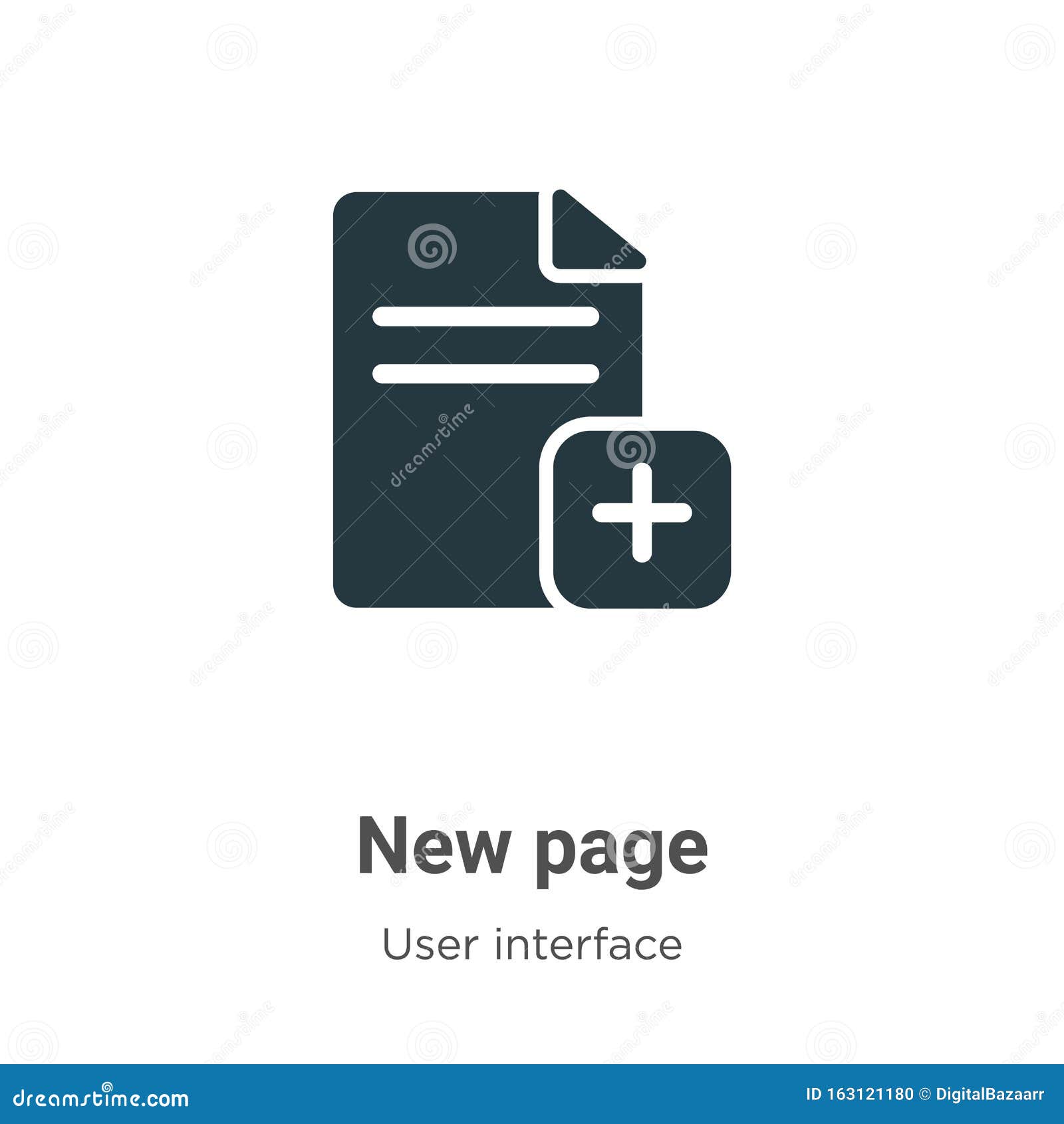 New Page Vector Icon on White Background. Flat Vector New Page Icon ...