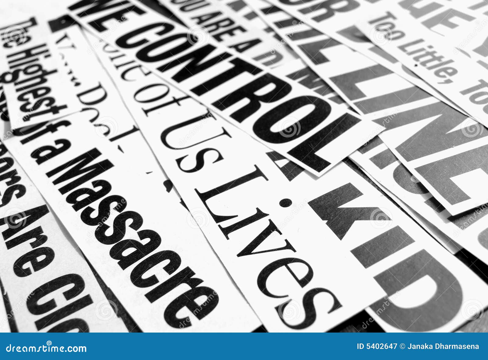 New paper headlines stock image. Image of document, folded - 5402647