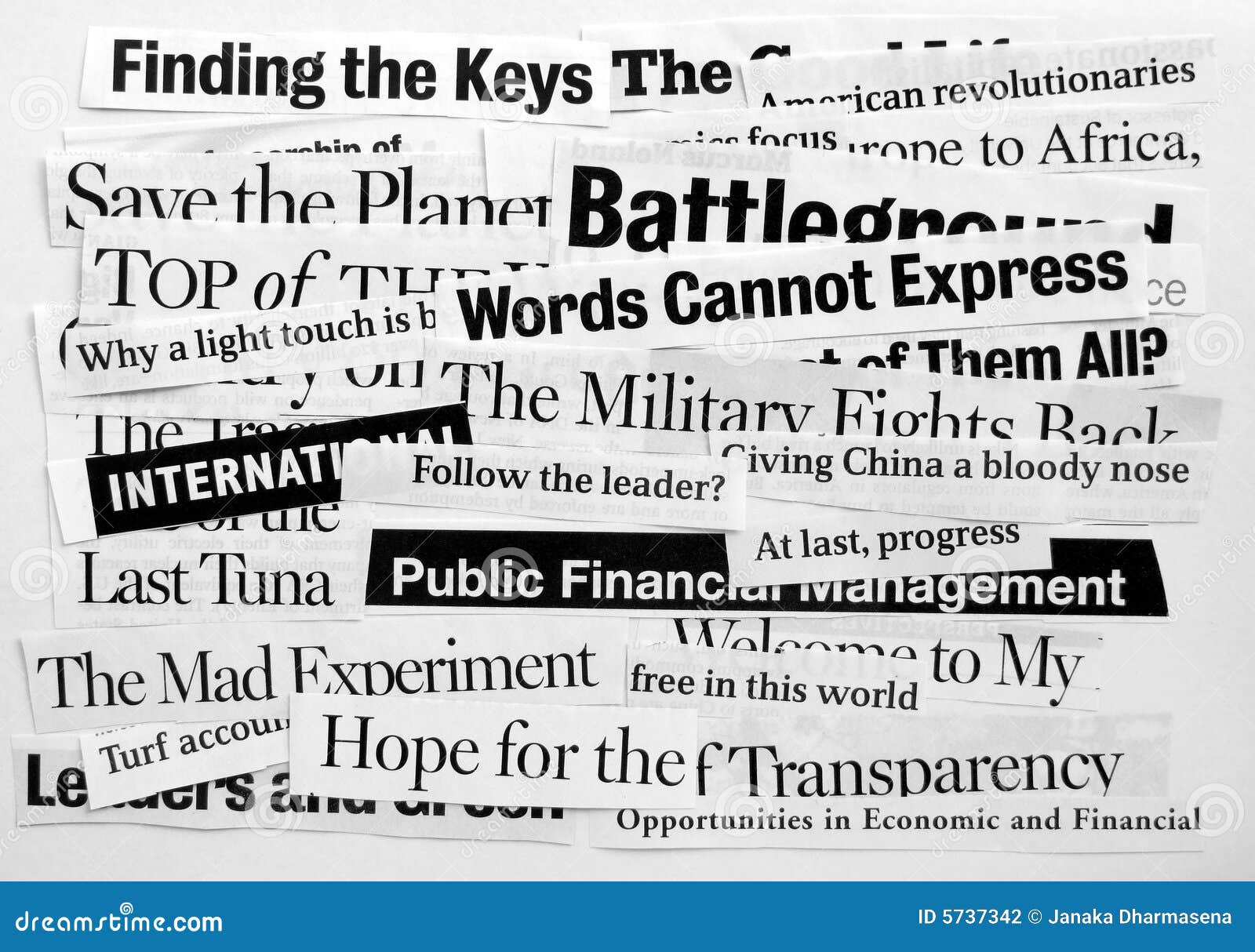 New paper headlines stock photo. Image of information - 5737342