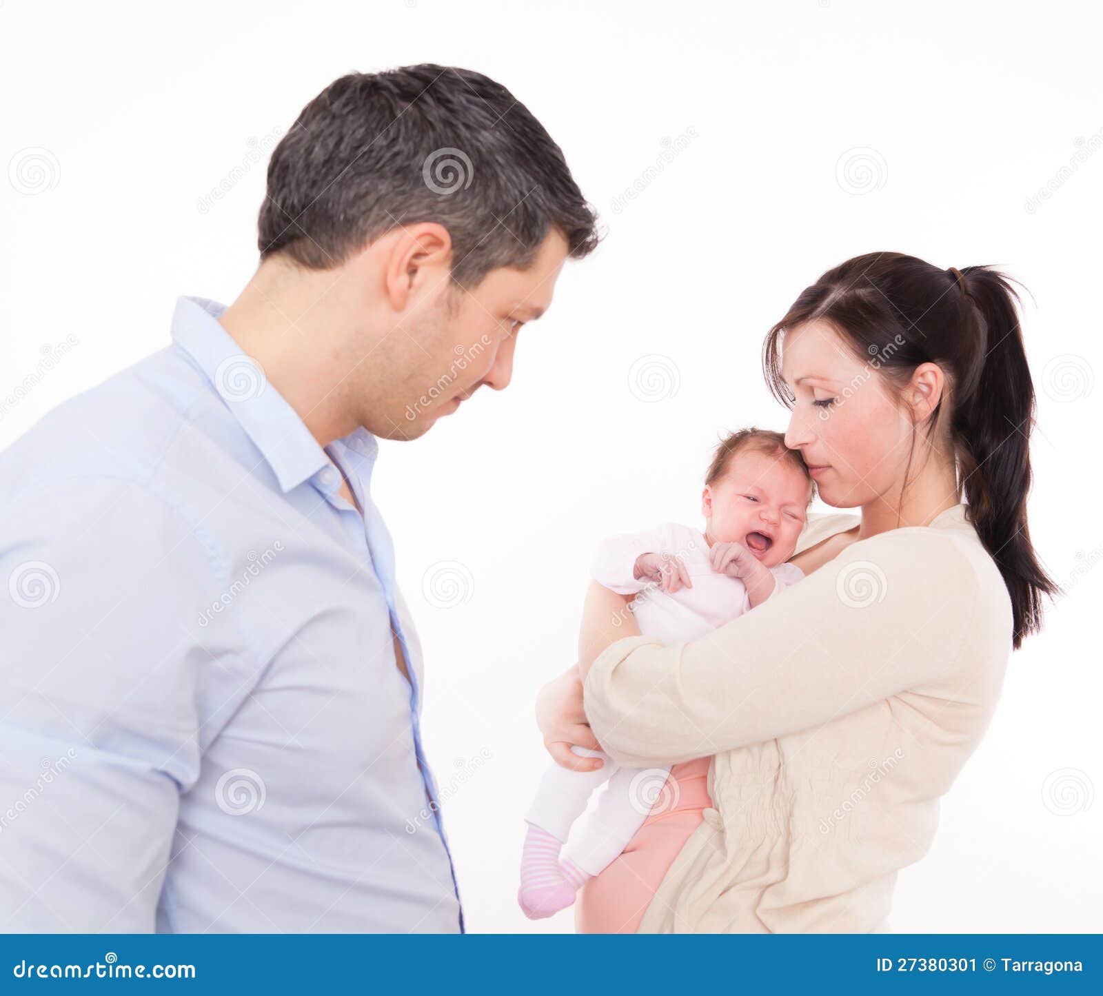 New parents cry baby stock image. Image of infant, father - 27380301