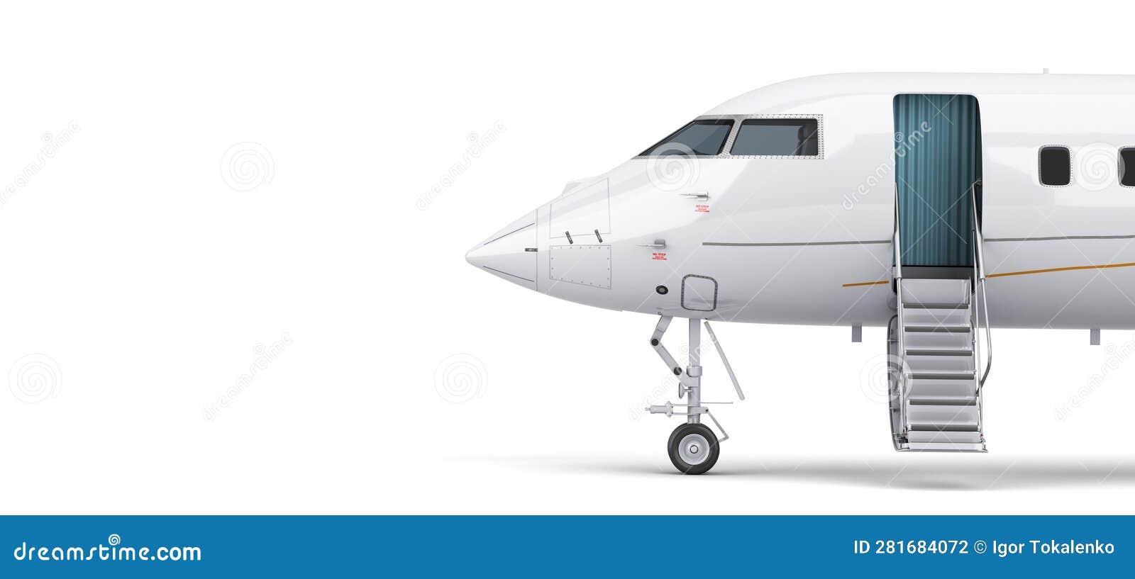 New Passenger Plane with Open Doors Travel Concept 3d Render on White ...