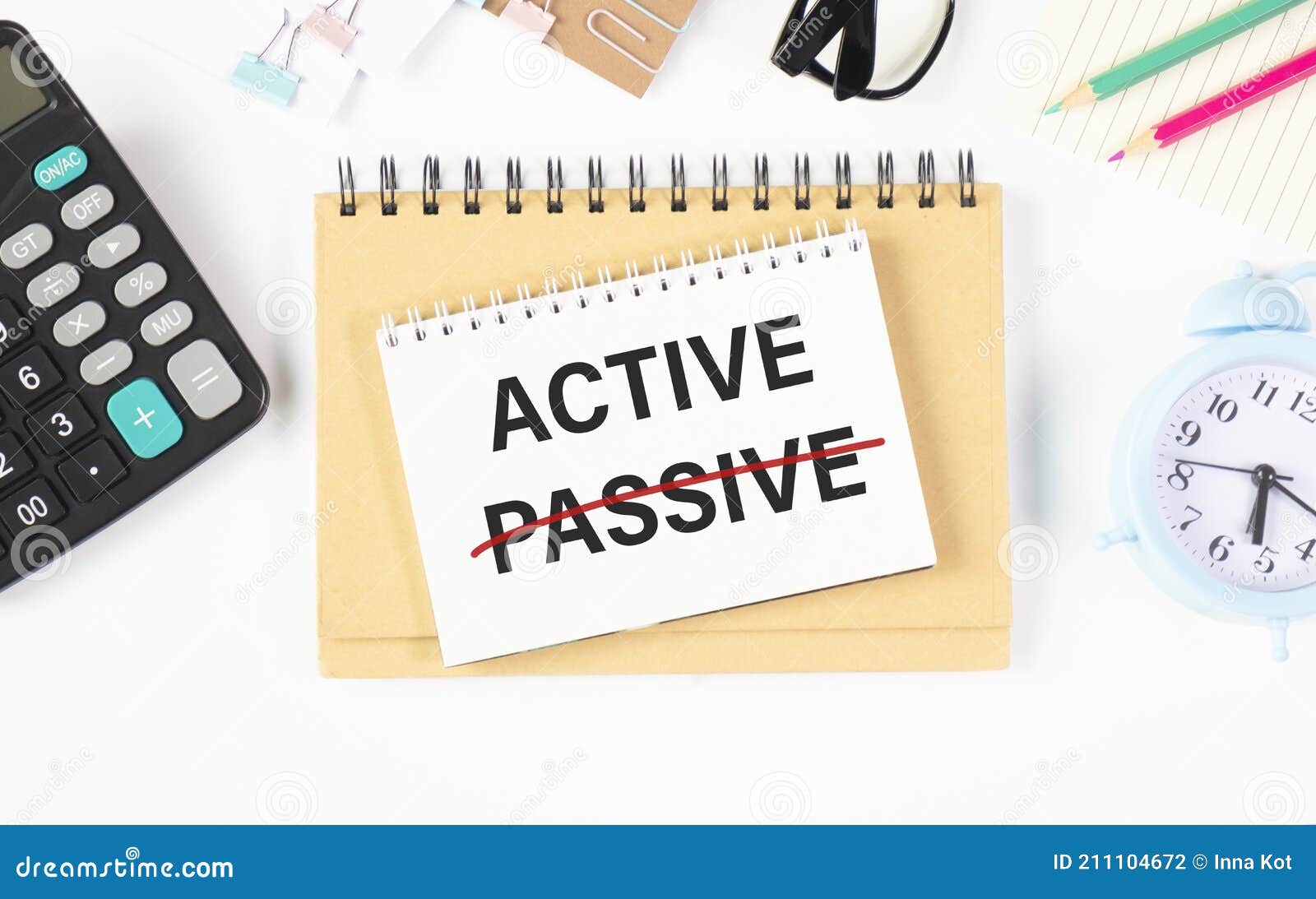 Passive And Active. Text From Letters Of The Wooden Alphabet Stock ...