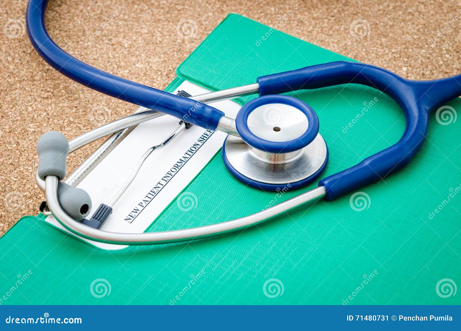 New Patient Record Form with Stethoscope Medical. Stock Image - Image ...