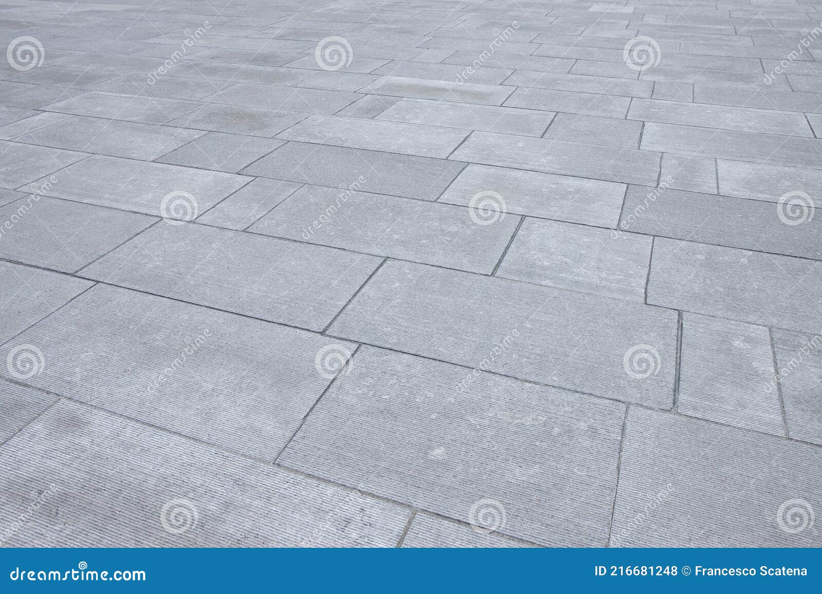 New Paving Made with Stone Blocks of Rectangular Shape in a Pedestrian ...