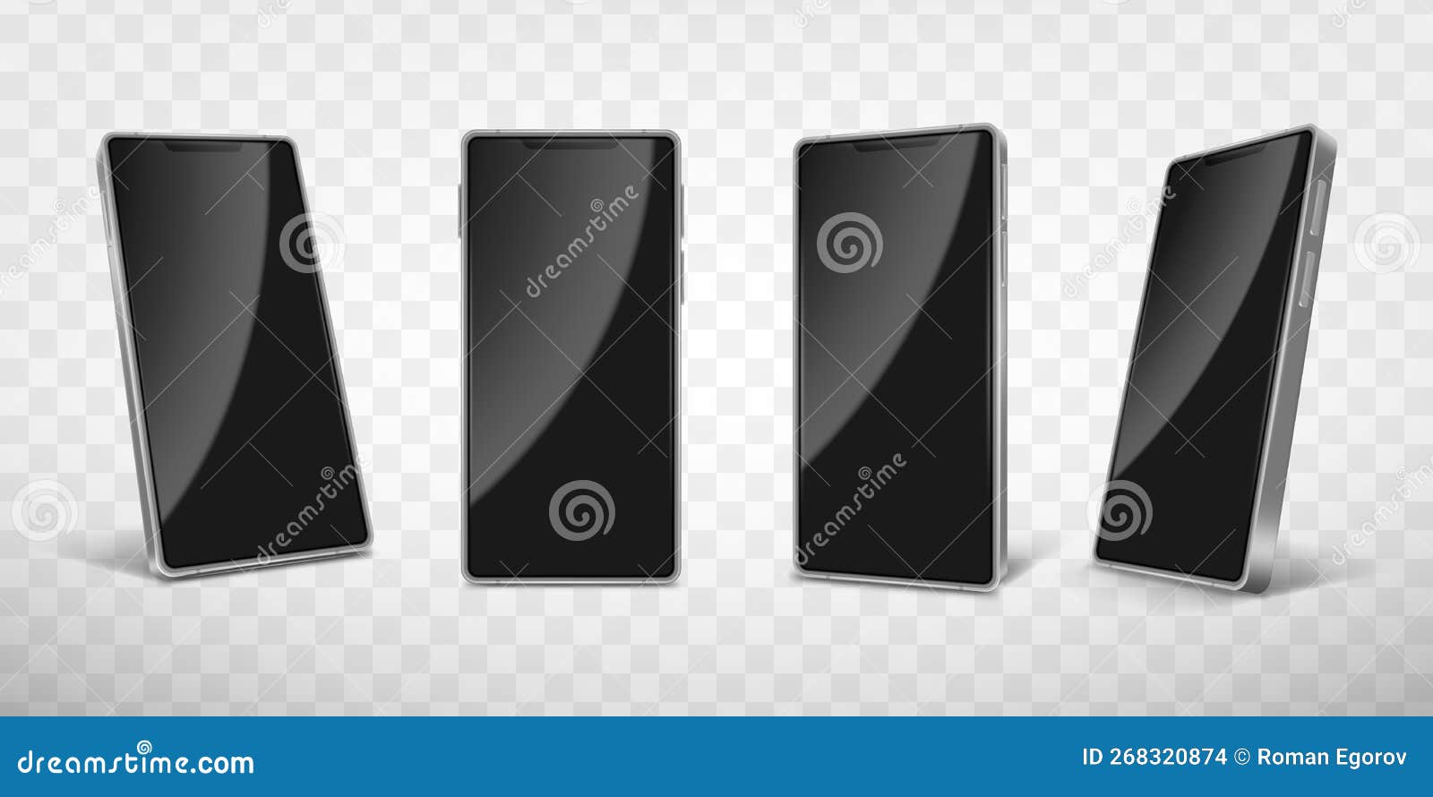 New Phone, Cellphone Touchscreen Isolated on Transparent Background ...