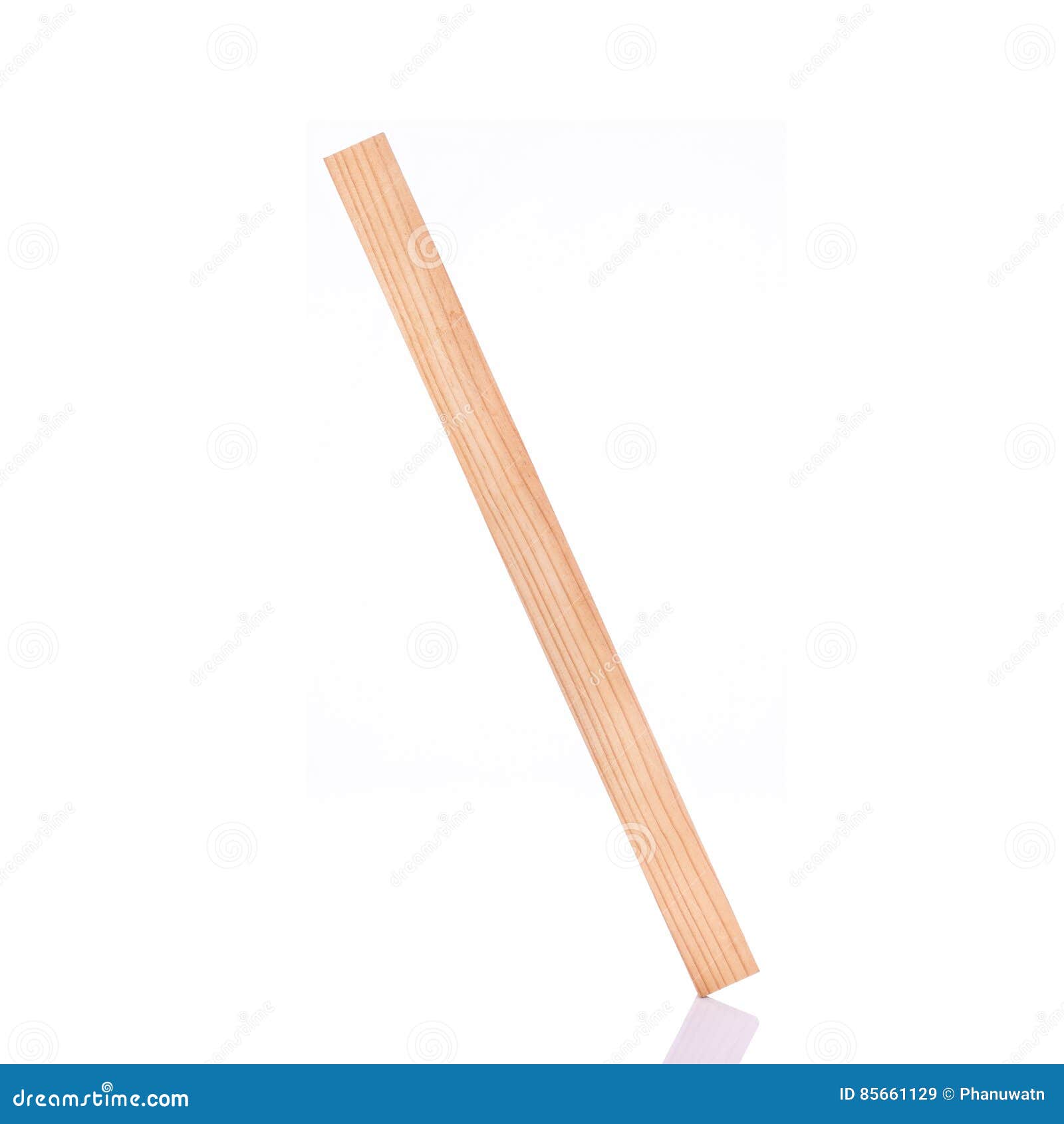 New Piece Long Square Pine Wood. Studio Shot Isolated on White Stock ...