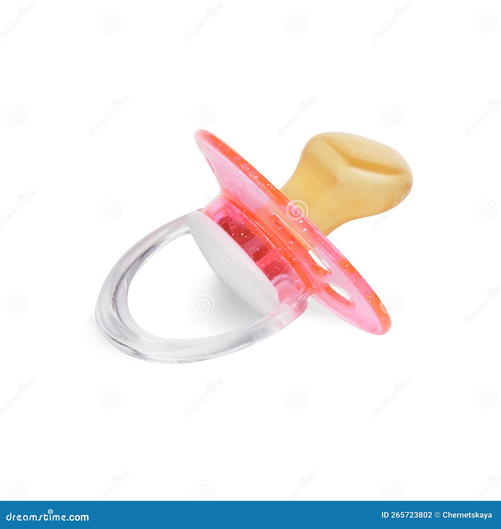 New Pink Baby Pacifier Isolated on White Stock Photo - Image of ...