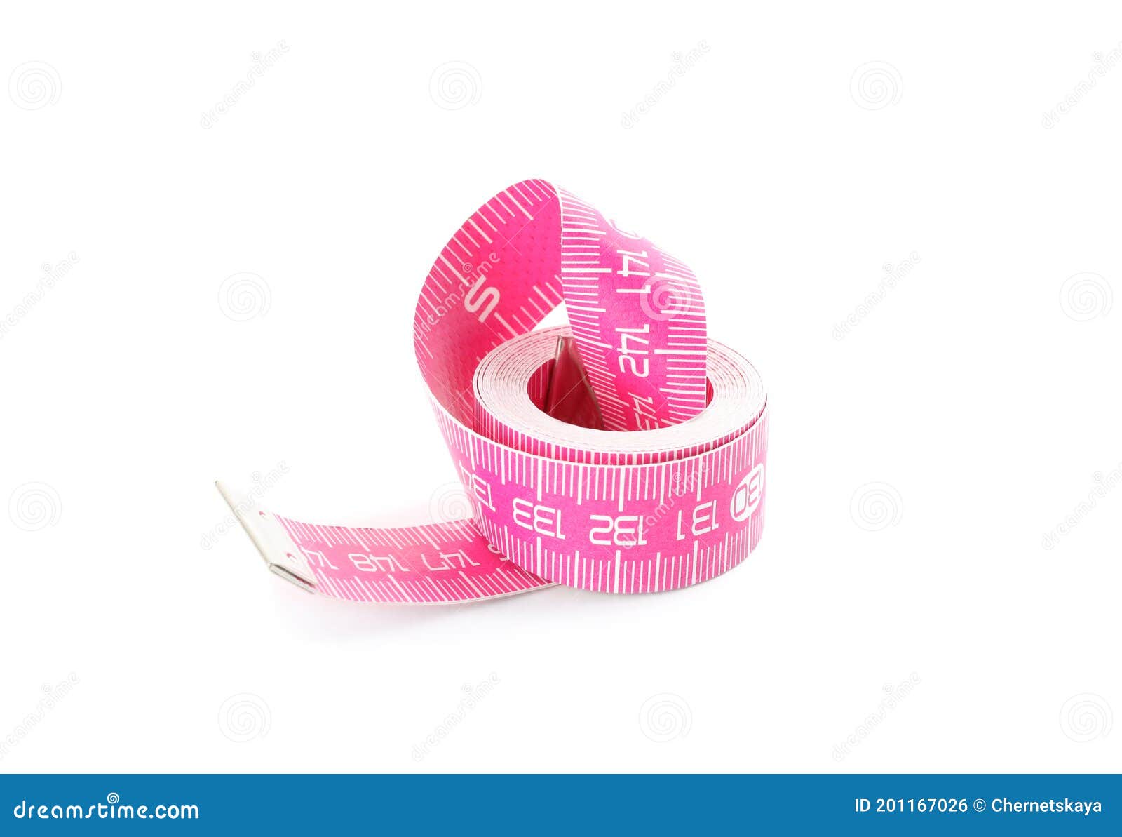 New Pink Measuring Tape Isolated on White Stock Photo - Image of artist ...
