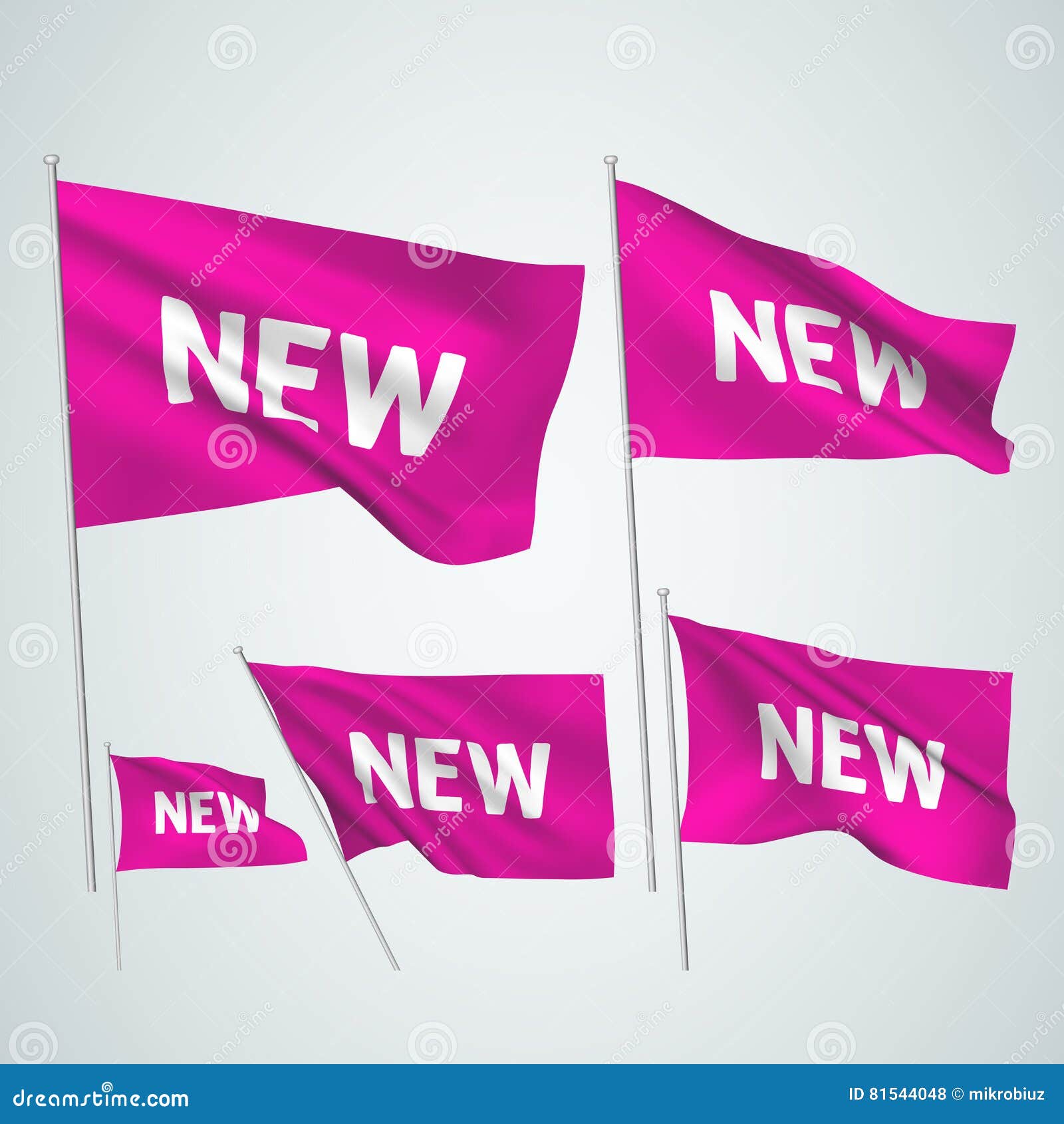 New - pink vector flags stock vector. Illustration of announcement ...