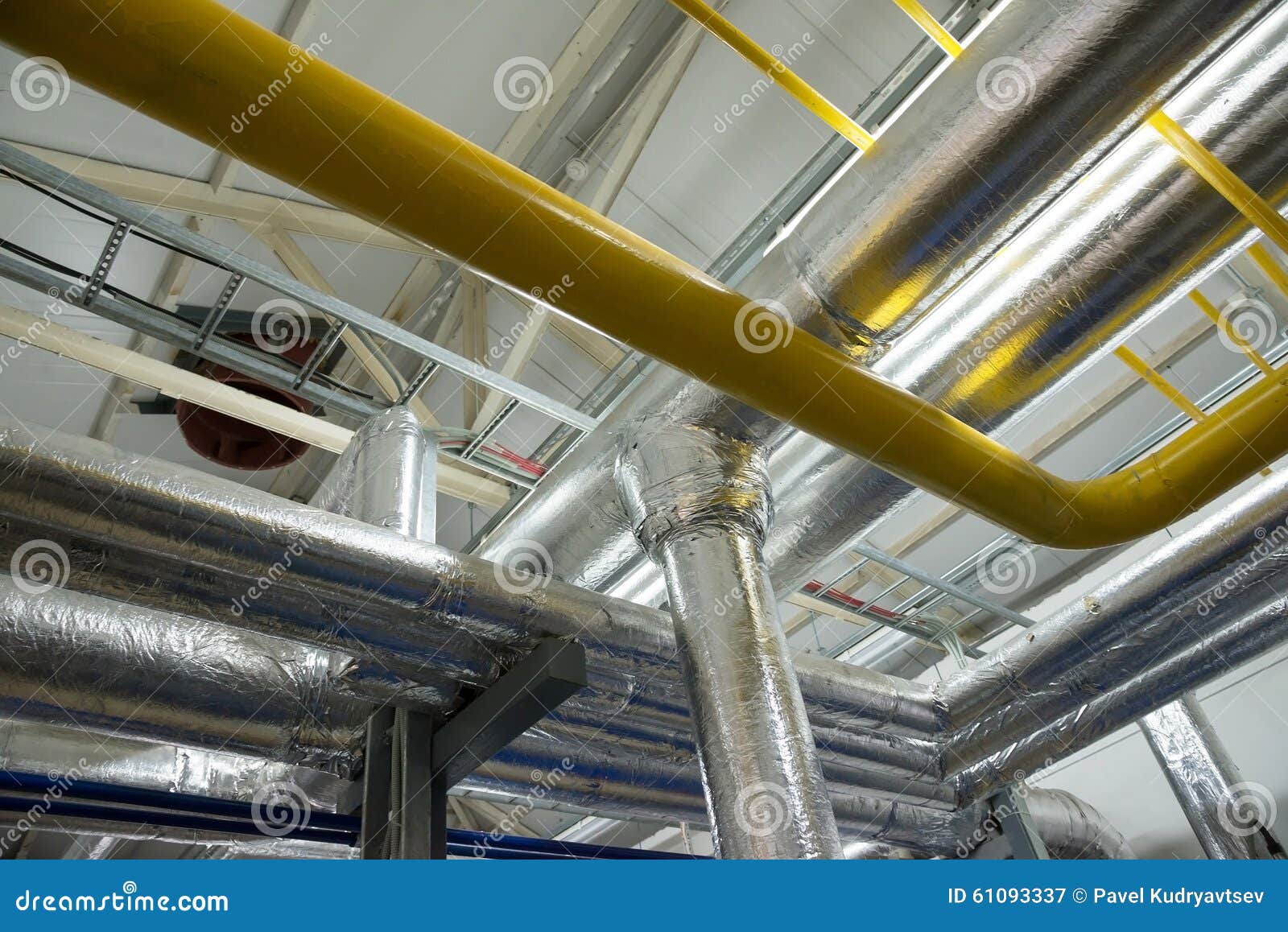 New Pipeline on Ceiling in Boiler Stock Image - Image of iron ...