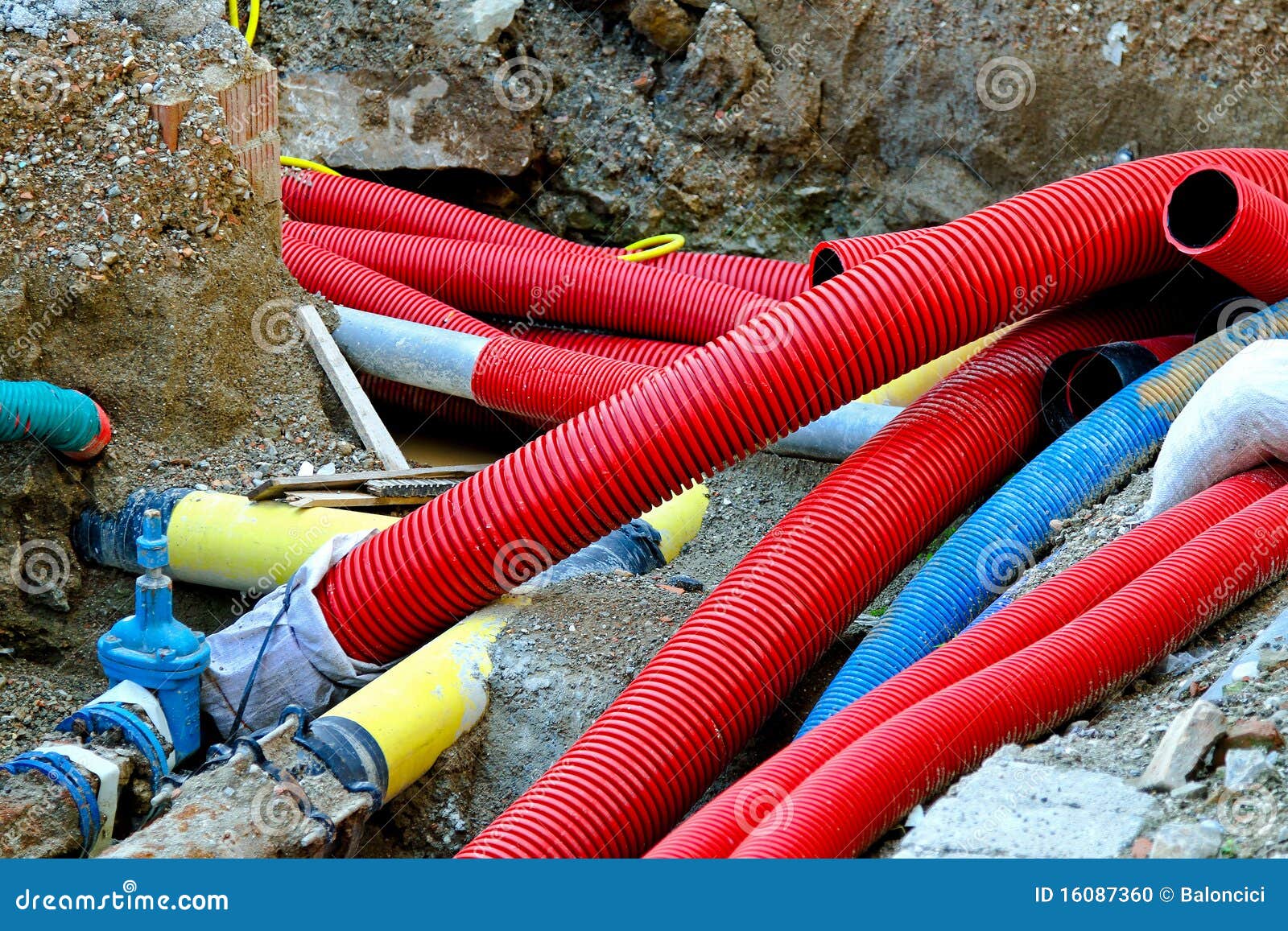 New pipes stock photo. Image of land, water, build, pipes - 16087360