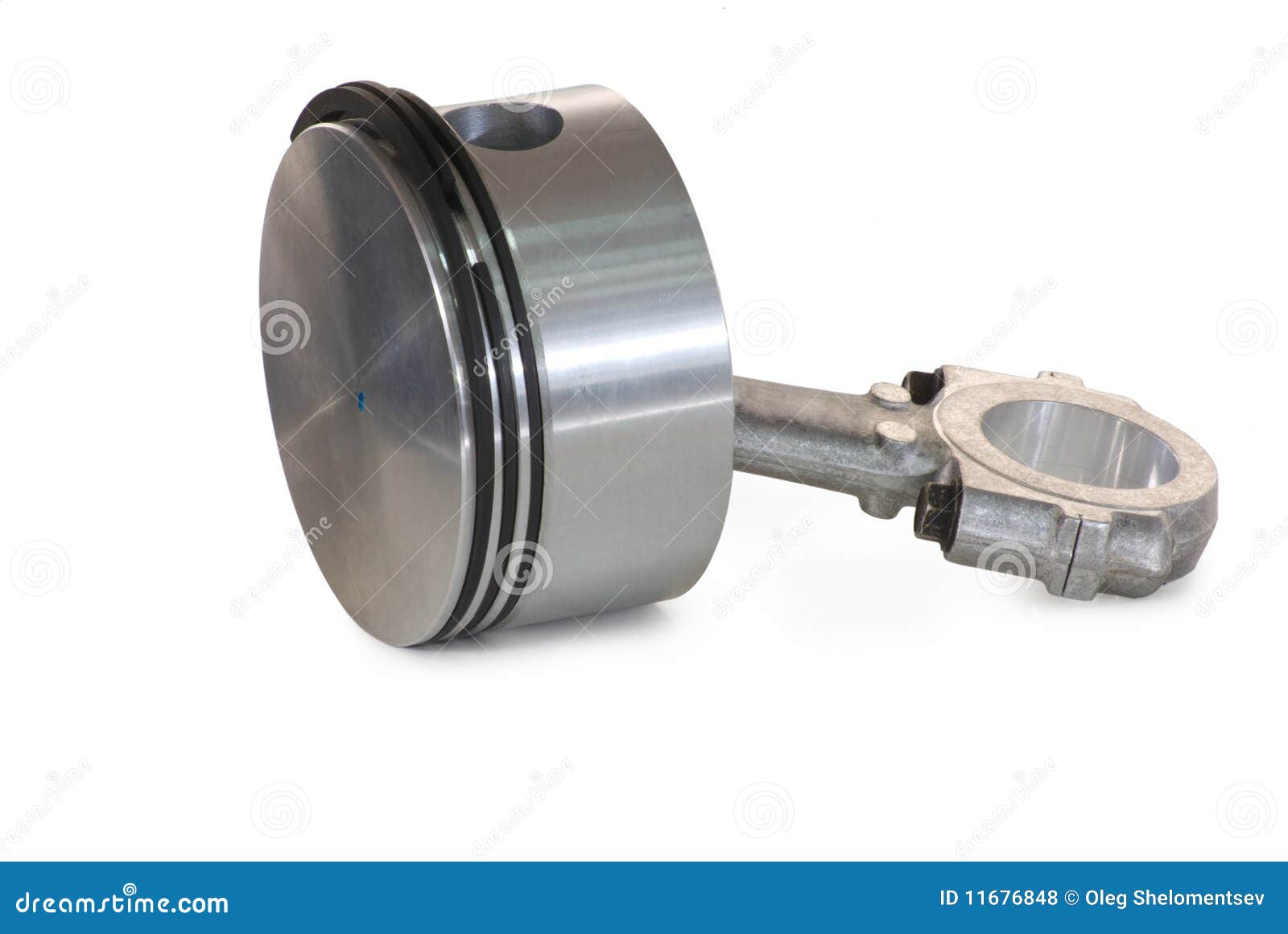 New Piston with the Connecting Rod and Rings. Stock Photo - Image of ...