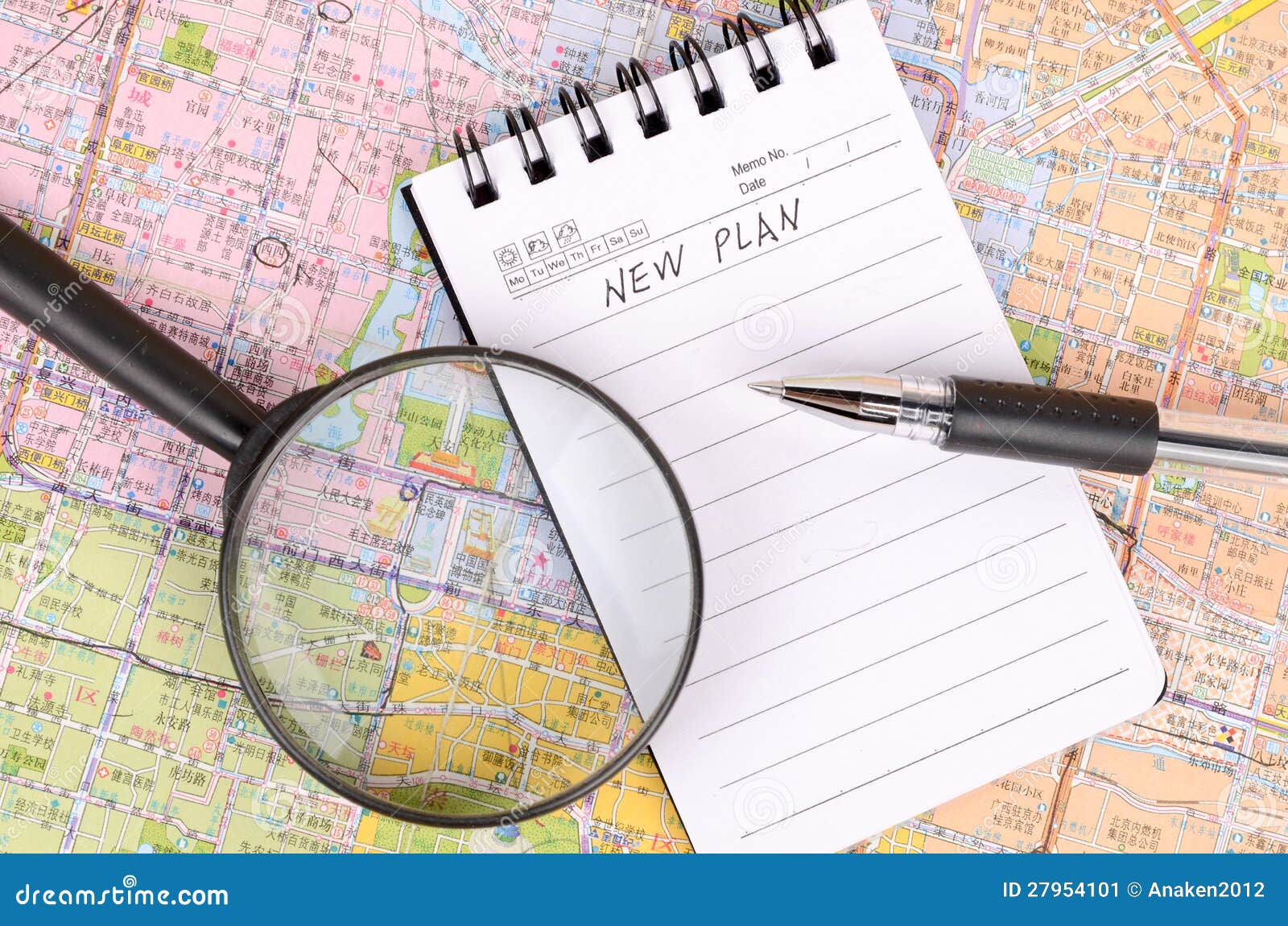 New plan stock image. Image of magnifier, ball, destination - 27954101