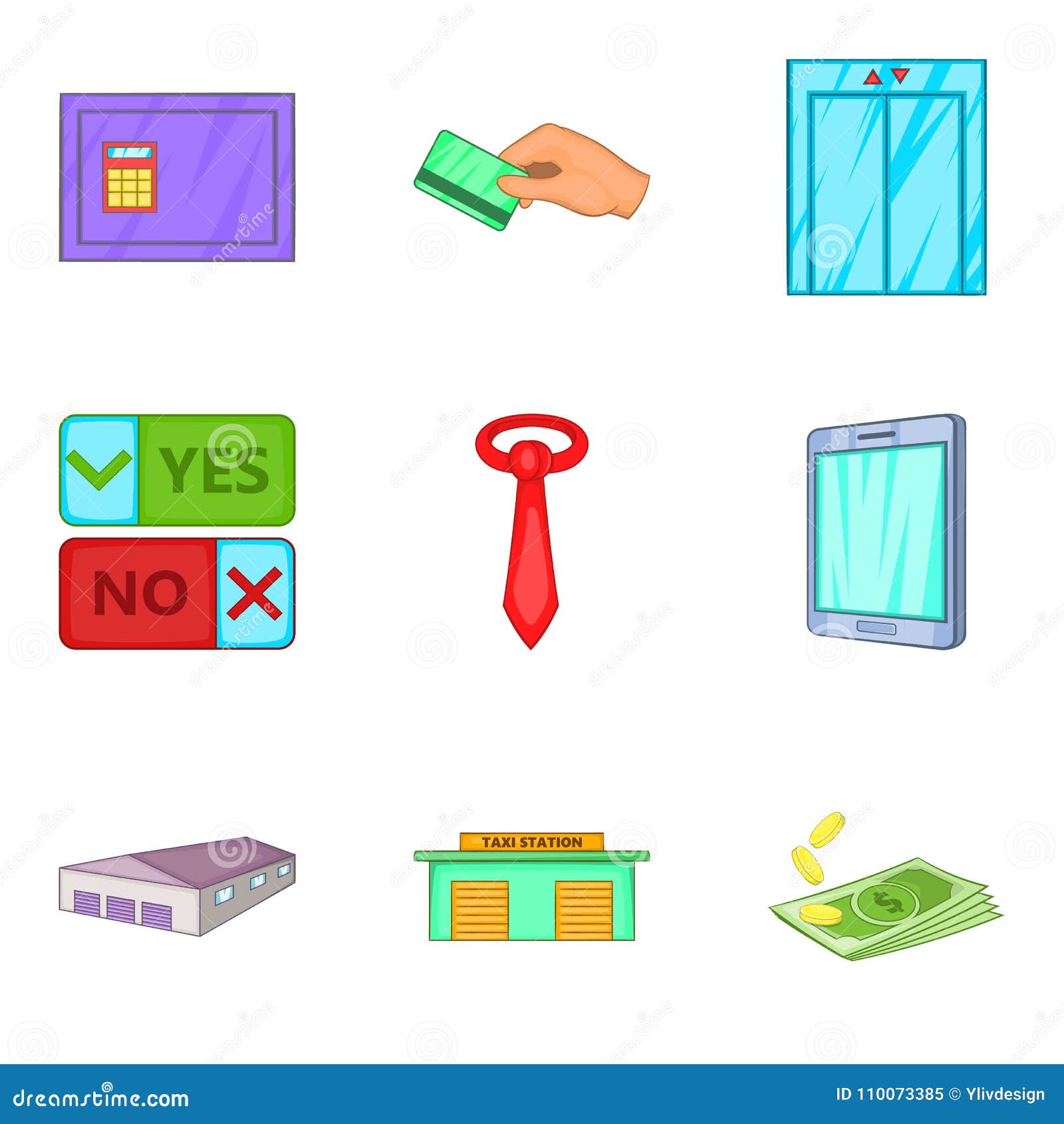 New Plan Icons Set, Cartoon Style Stock Vector - Illustration of cute ...