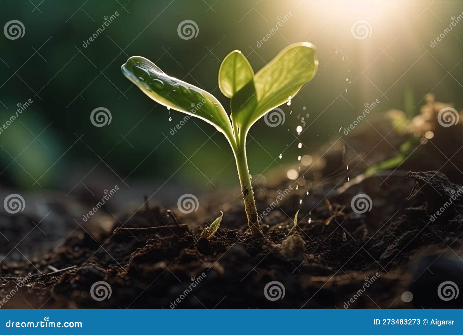 New Plant Growing in Sunlight Stock Illustration - Illustration of ...