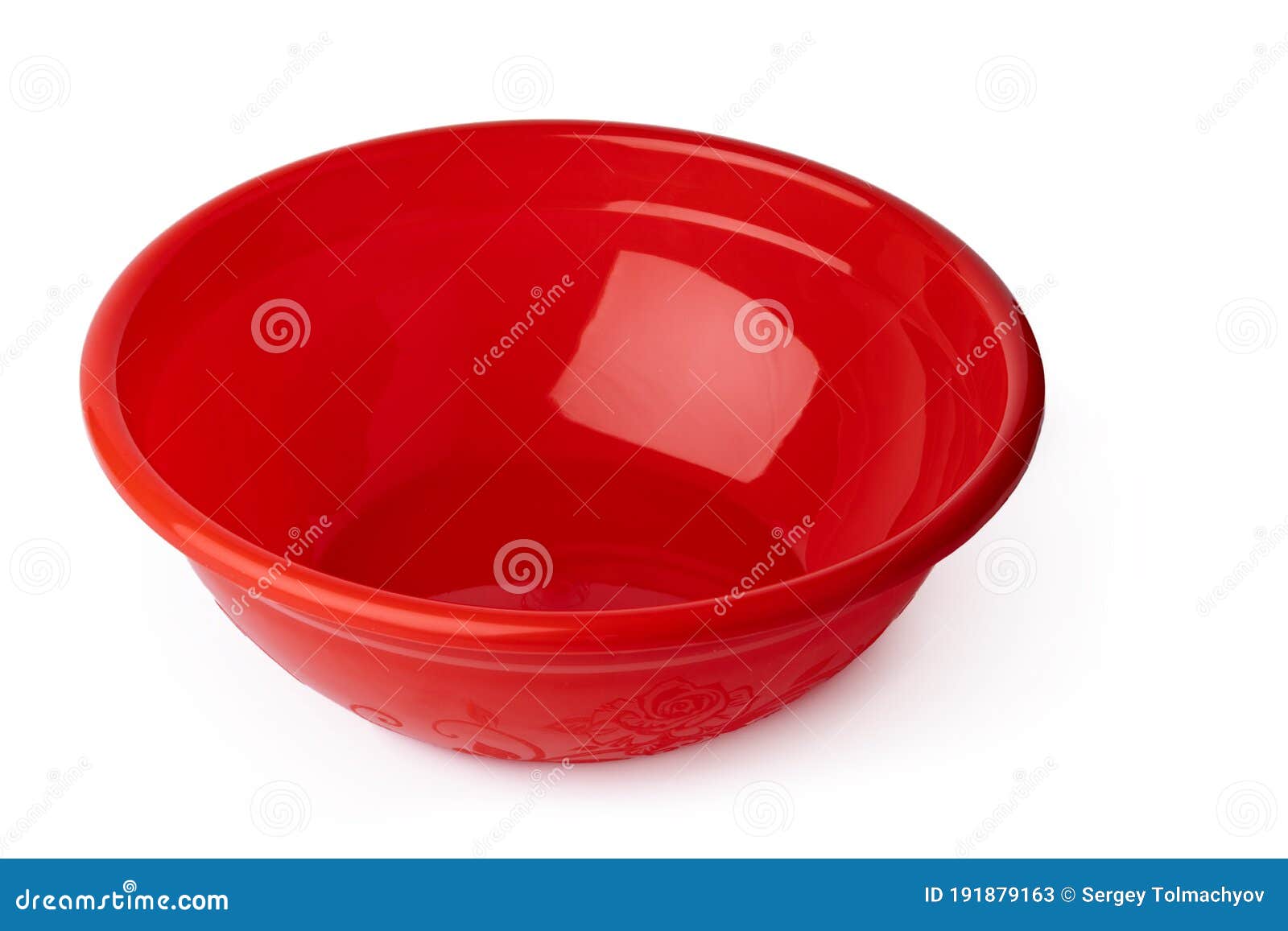 New Plastic Bright Basin Isolated on White Stock Image - Image of ...