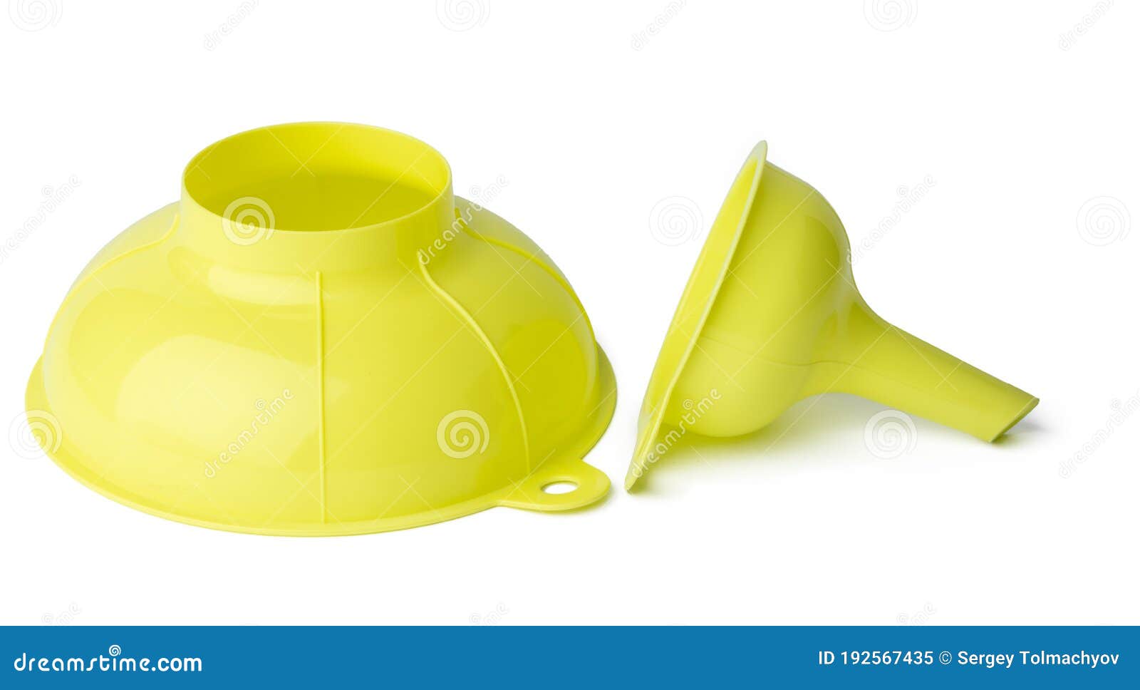 New Plastic Kitchen Funnel Isolated on White Stock Image - Image of ...