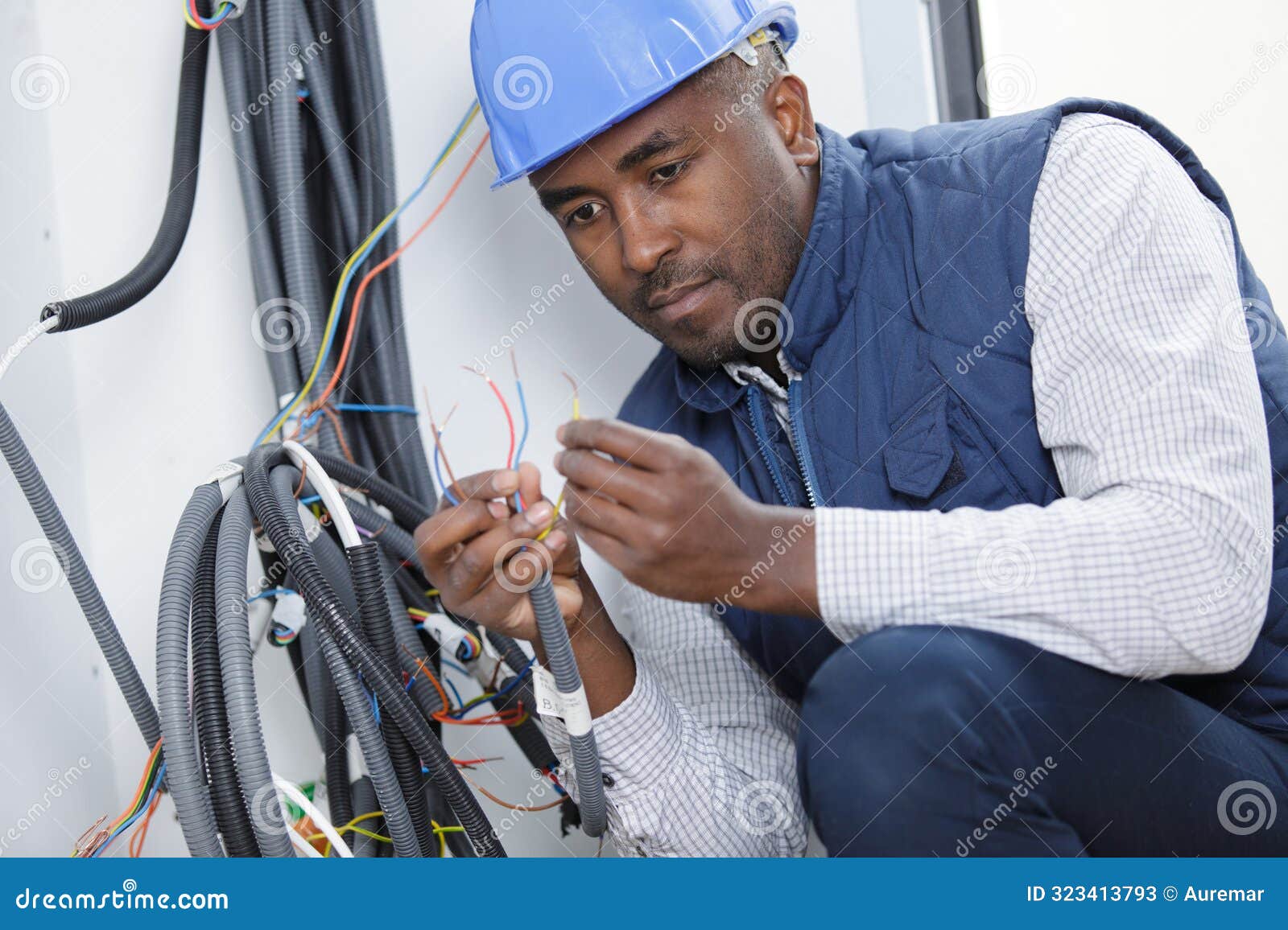New Plumbing and Wiring in Reconstructed Room Stock Image - Image of ...