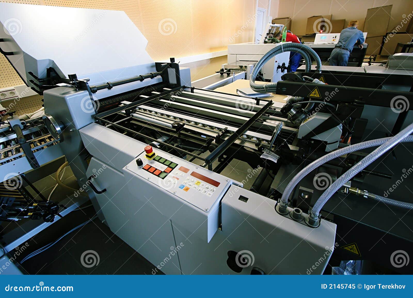 New polygraphic machine stock image. Image of plant, media - 2145745