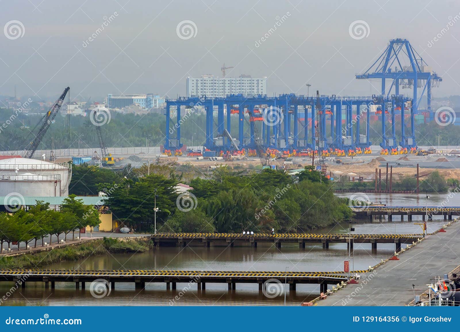 New Port Construction Site. Stock Photo - Image of reclamation, land ...