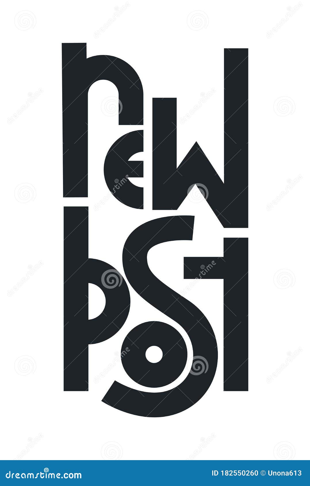 New Post Lettering. Modern Simple Font Stock Vector - Illustration of ...