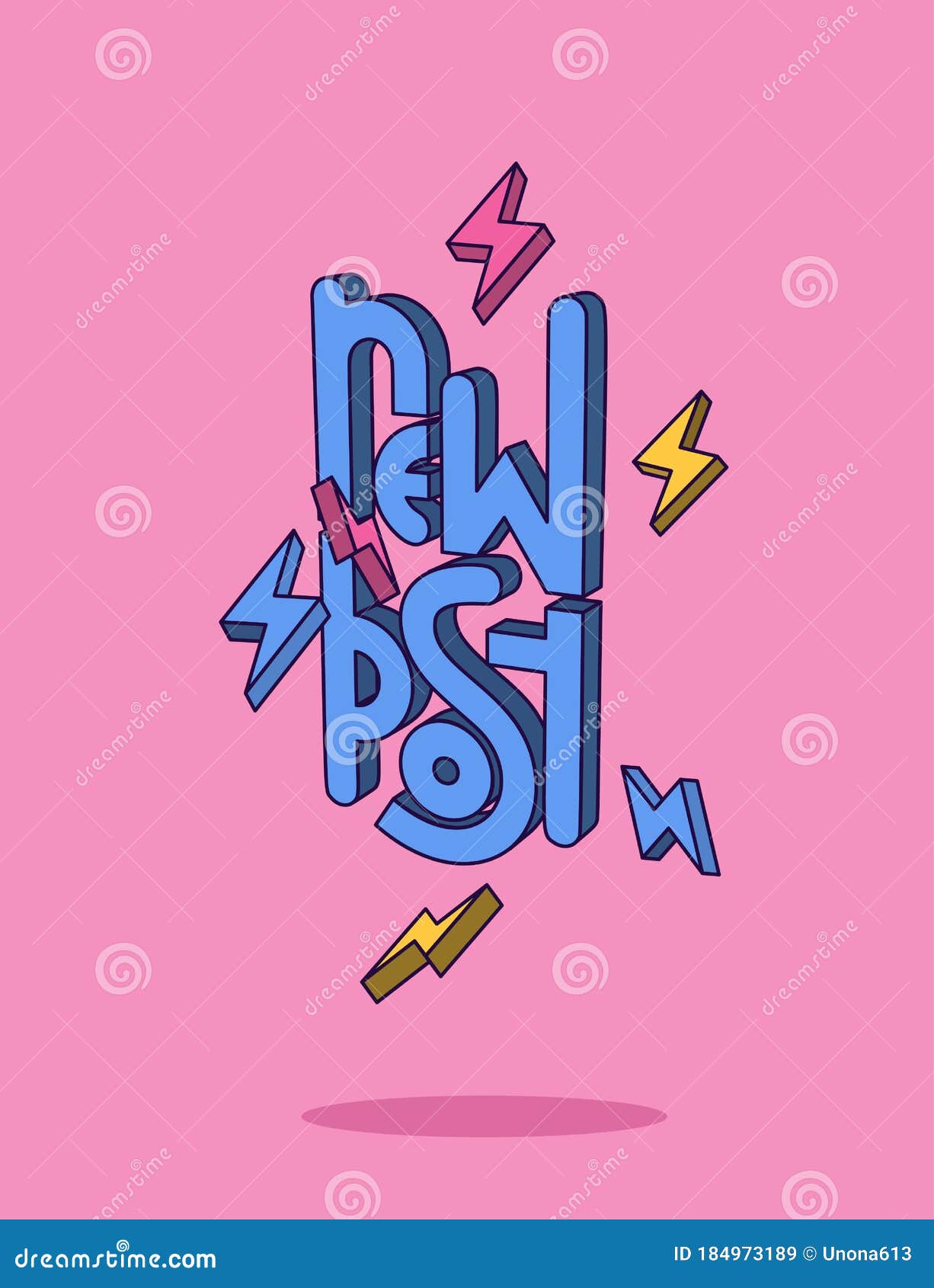 New Post Lettering. Modern Simple Font. Vector Illustration [Converted ...