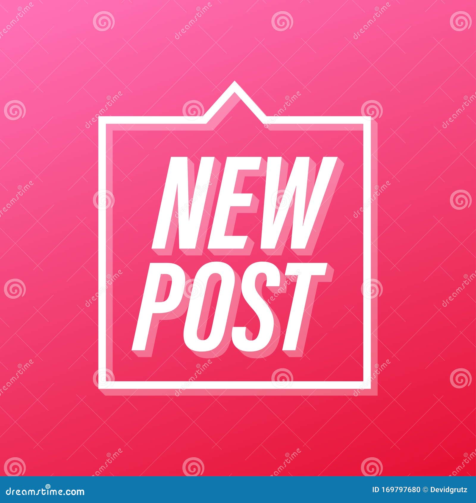 New Post. Social Media Buttons Stock Vector - Illustration of english ...