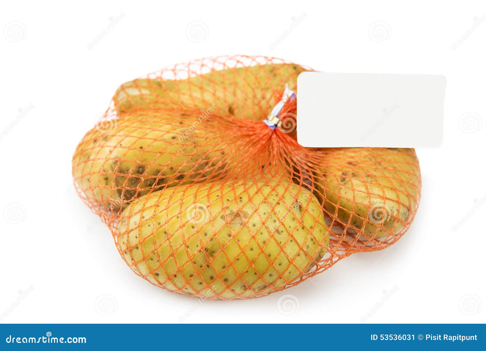 New Potato in the Net Isolated on White. Stock Image - Image of ...