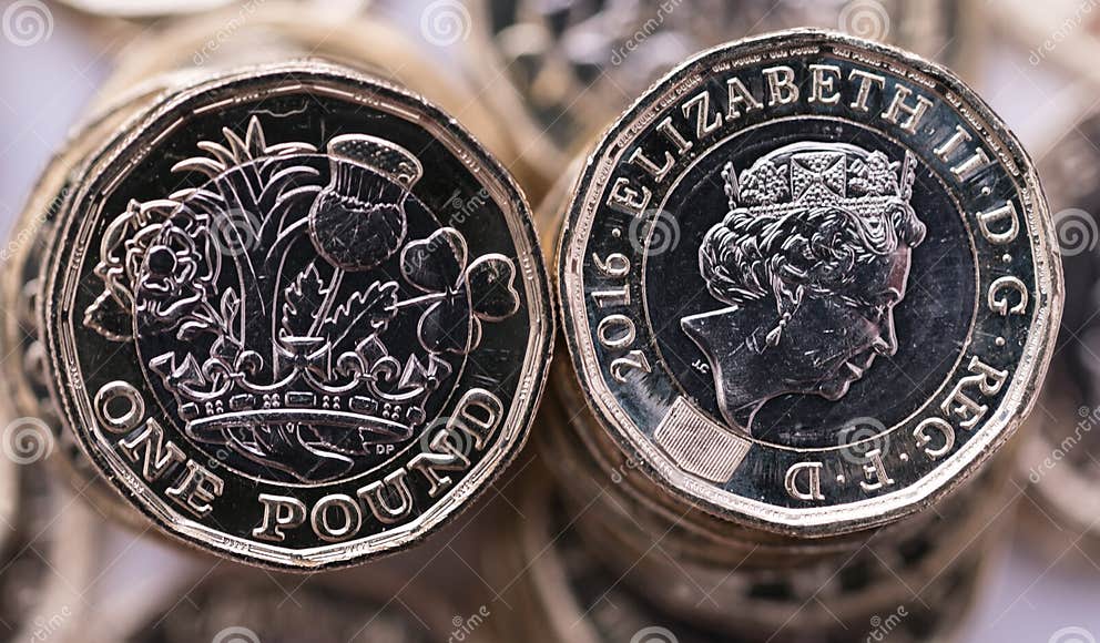 New Pound Coin Introduced in Britain, Front and Back Editorial ...