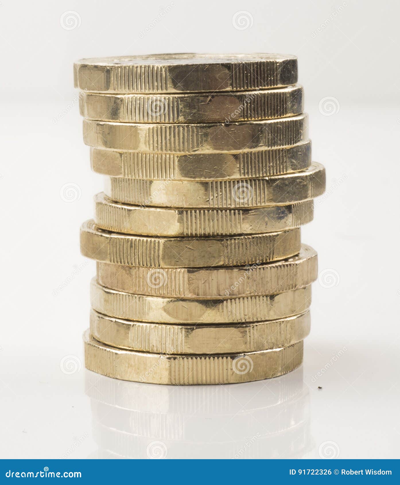 New Pound Coin - stack stock photo. Image of english - 91722326